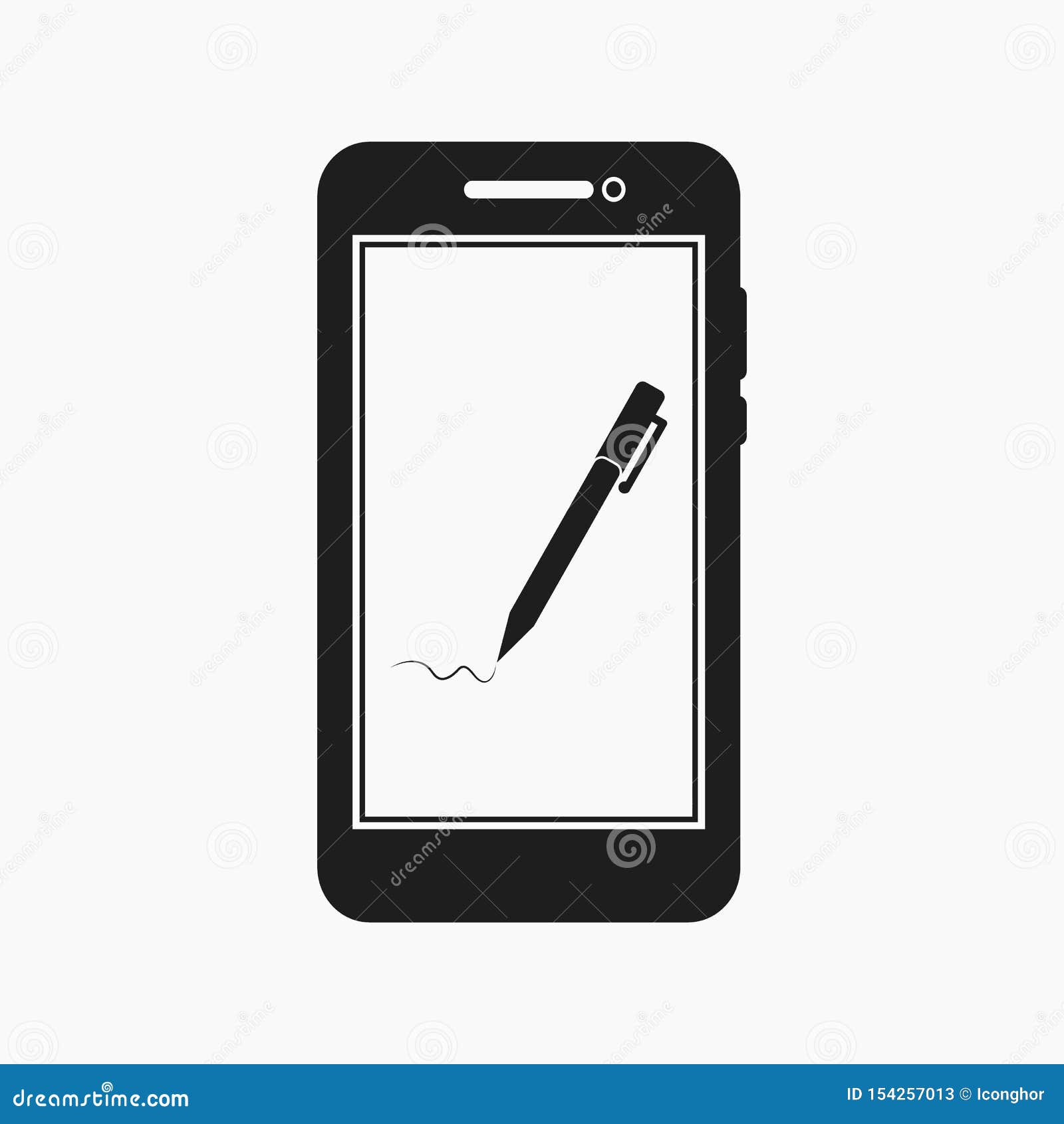 Icono de la firma digital ilustración del vector. Ilustración de ...