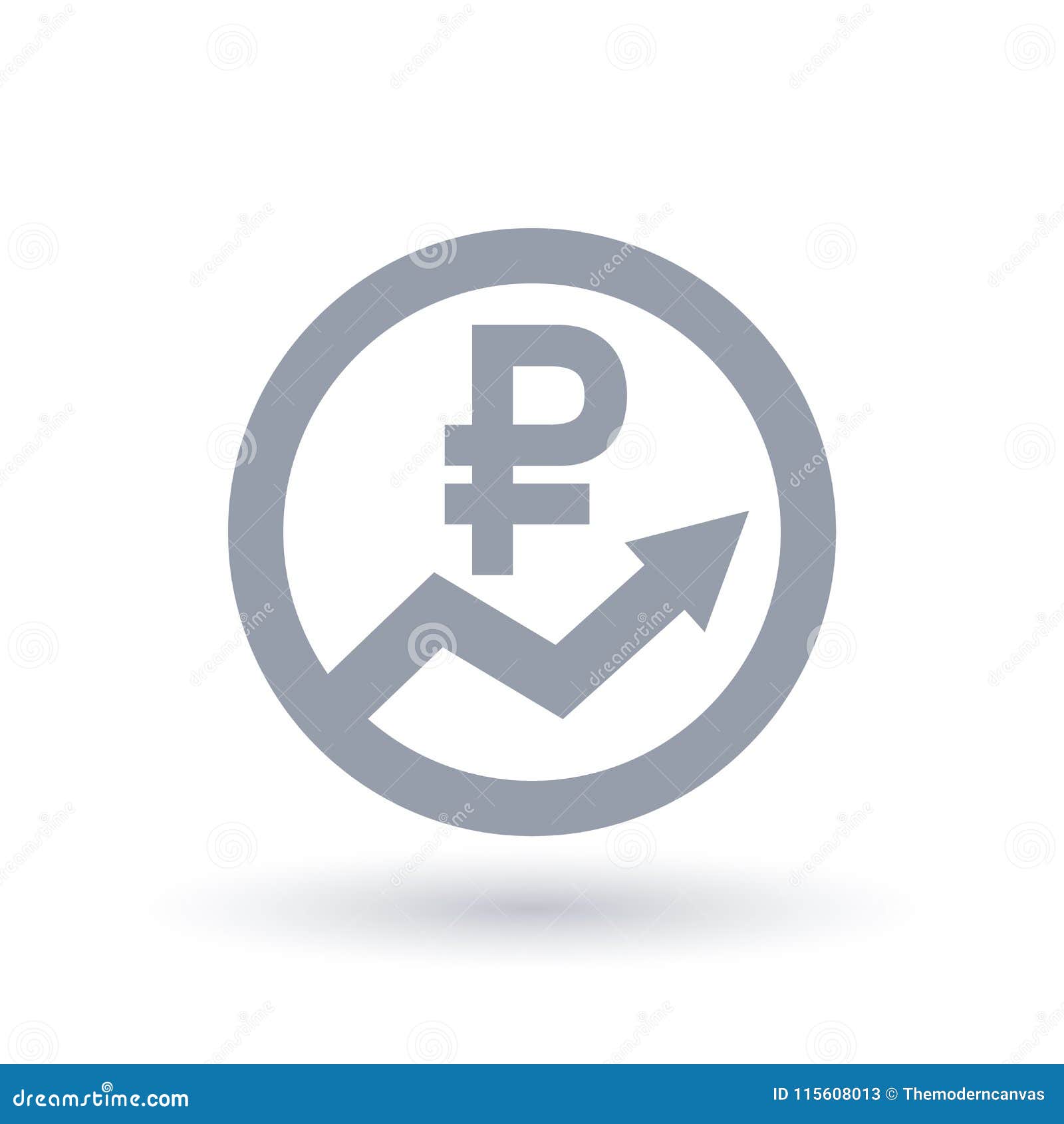 Icono De La Flecha De La Rublo Rusa - Símbolo Del Progreso De La Moneda ...