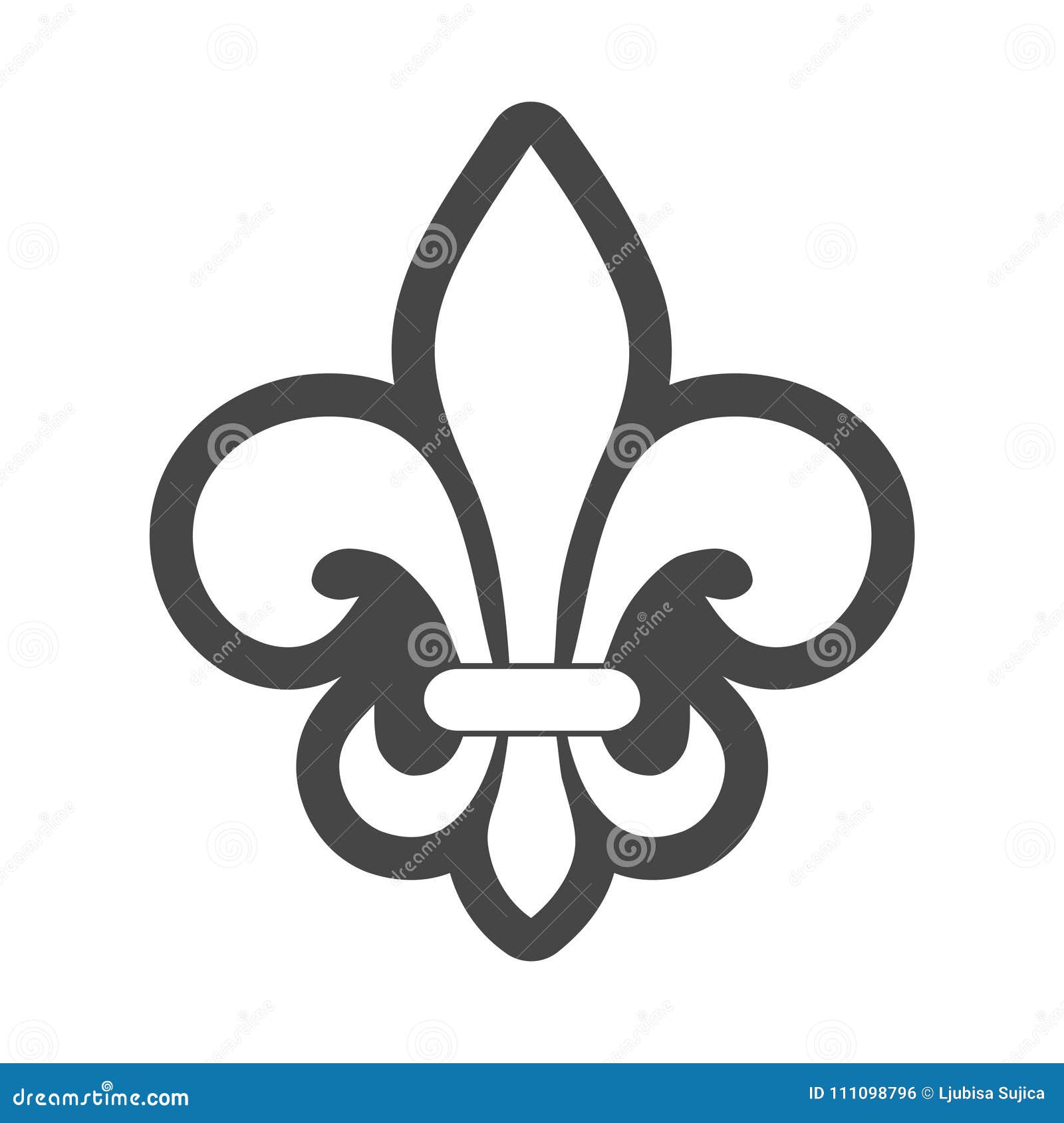 Icono de la flor de lis ilustración del vector. Ilustración de dorado ...