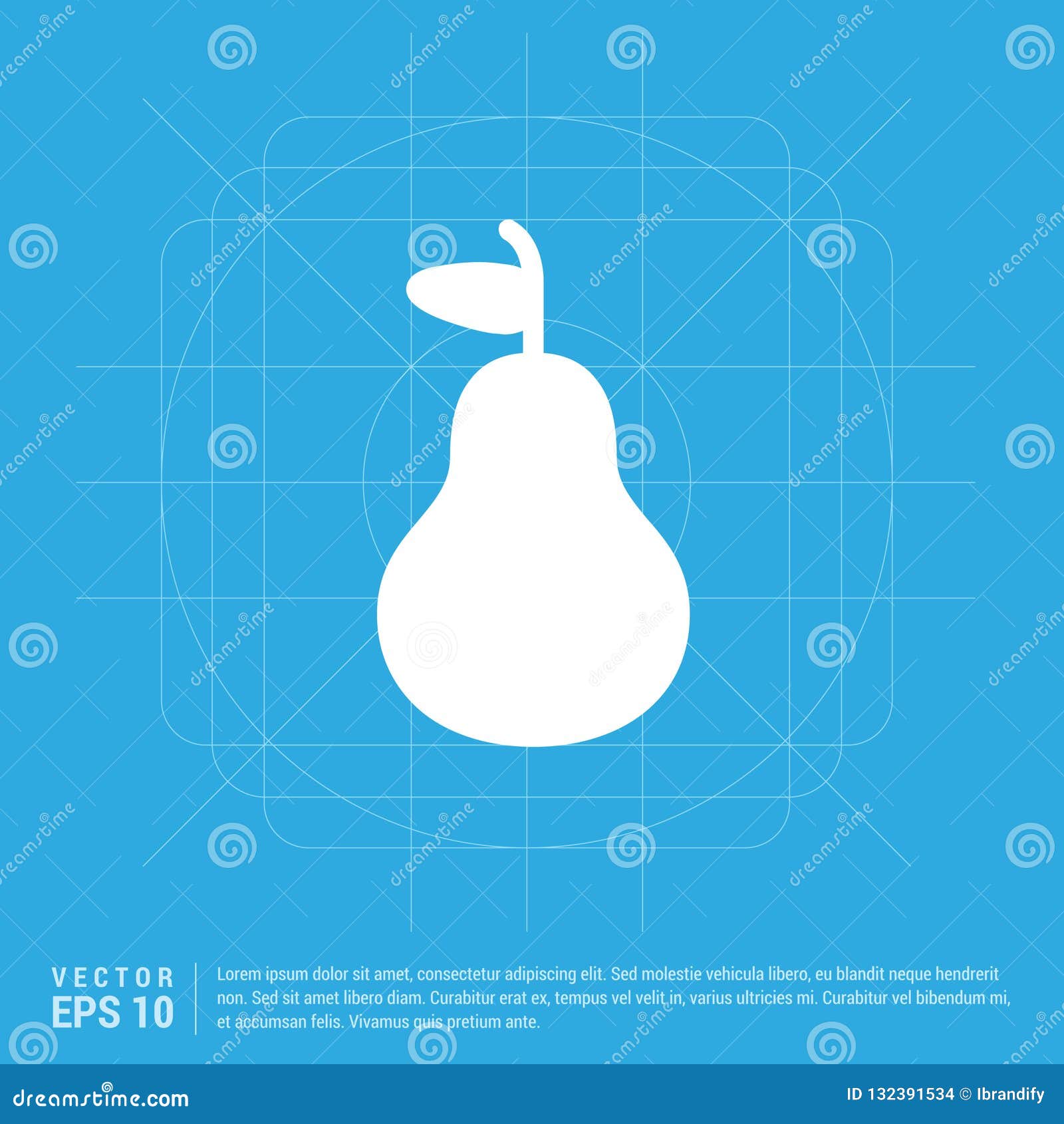 Icono De La Fruta De La Pera Ilustración del Vector - Ilustración de ...