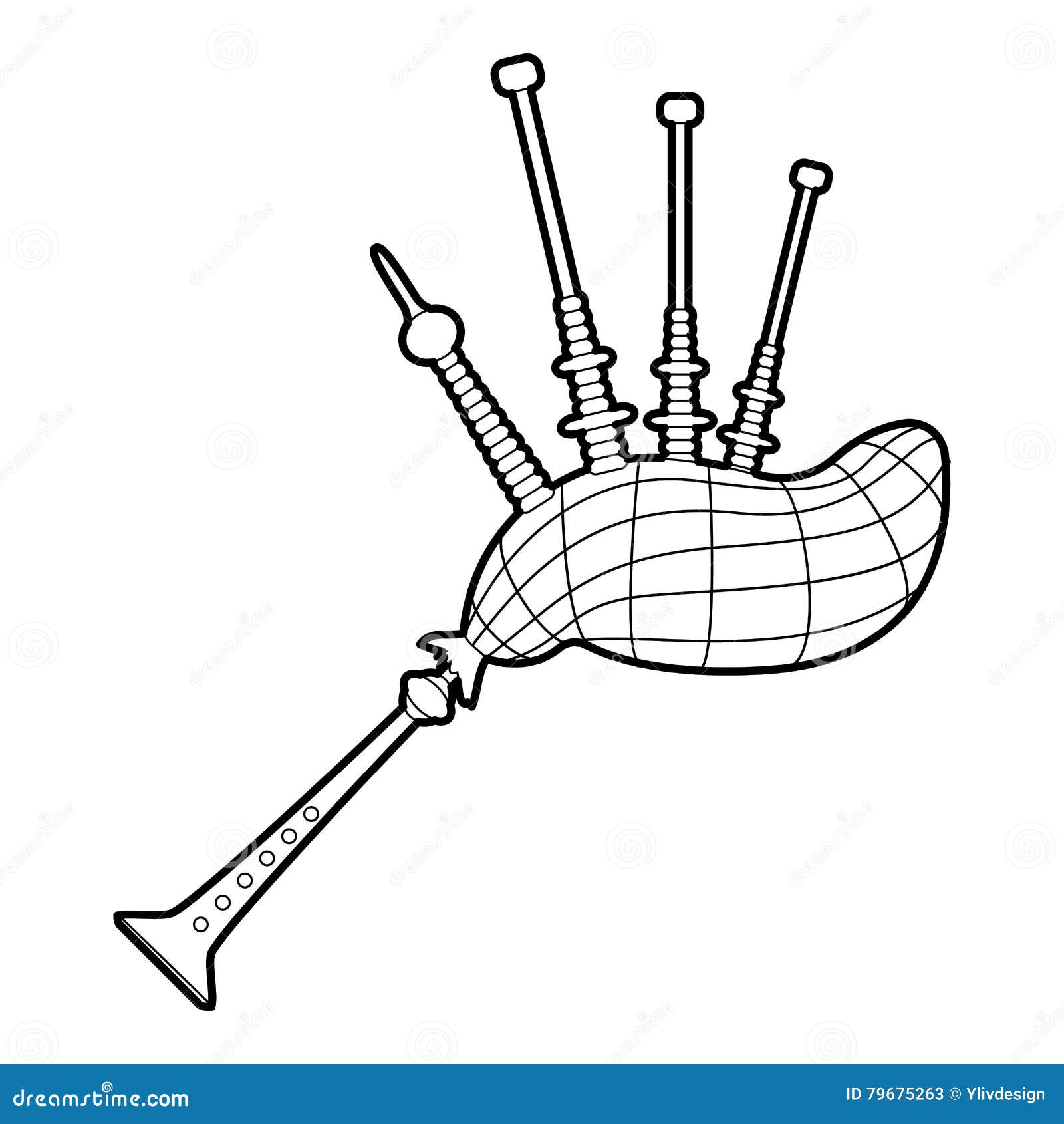 Icono De La Gaita, Estilo Del Esquema Ilustración del Vector - Ilustración de saco, retro: 79675263