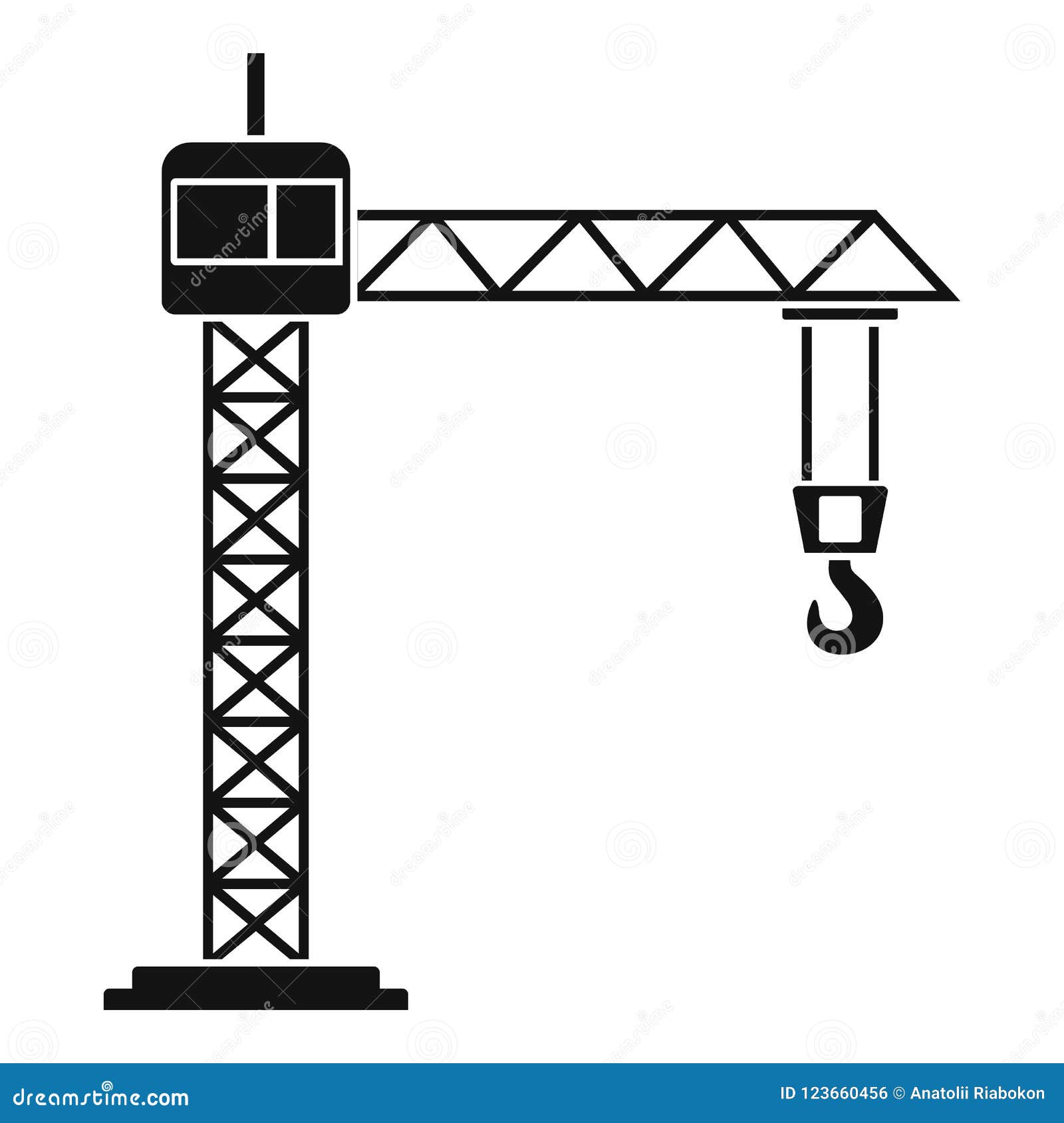 Icono De La Grúa De Construcción, Estilo Simple Stock de ilustración ...