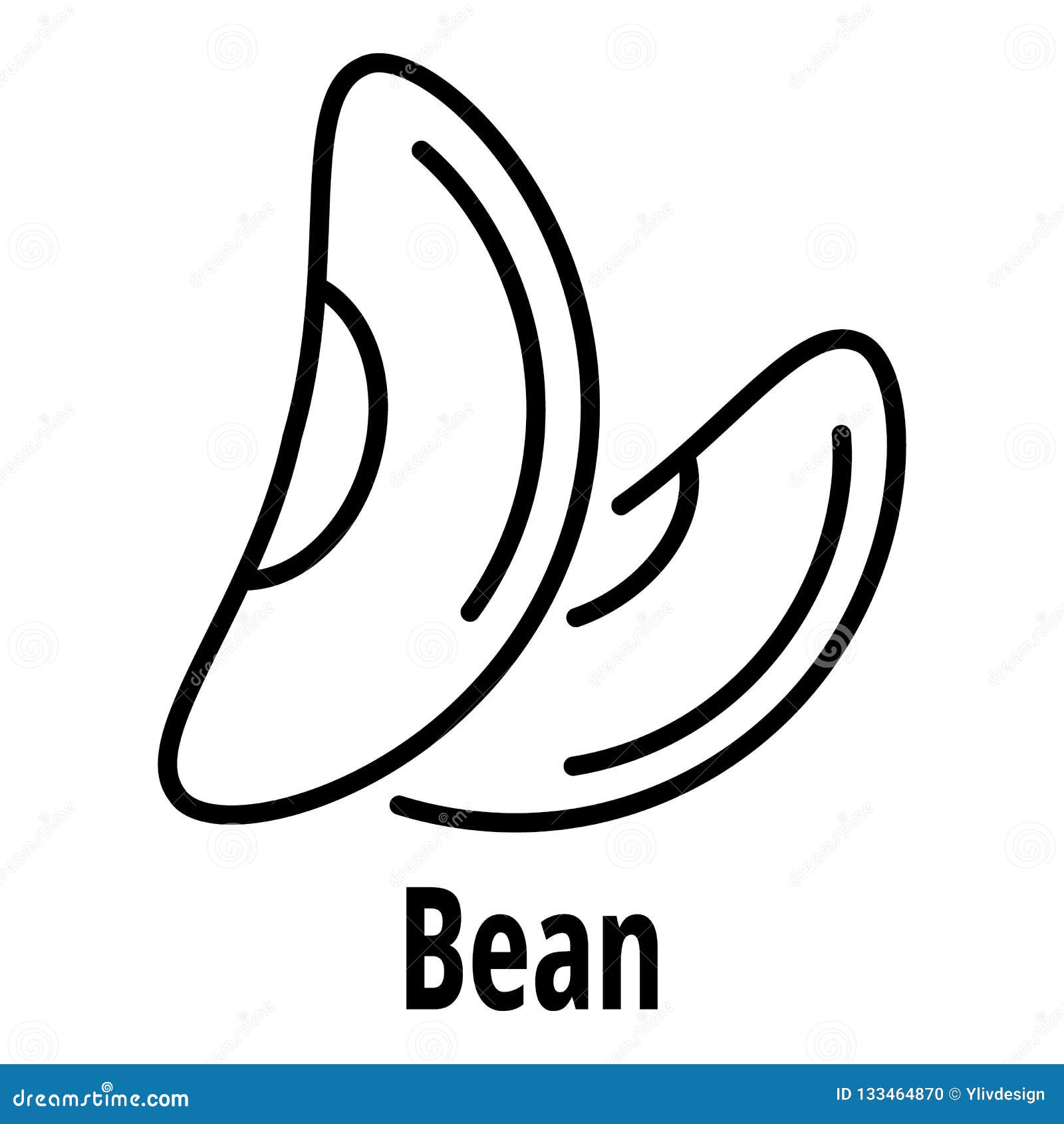 Icono De La Haba, Estilo Del Esquema Ilustración del Vector ...