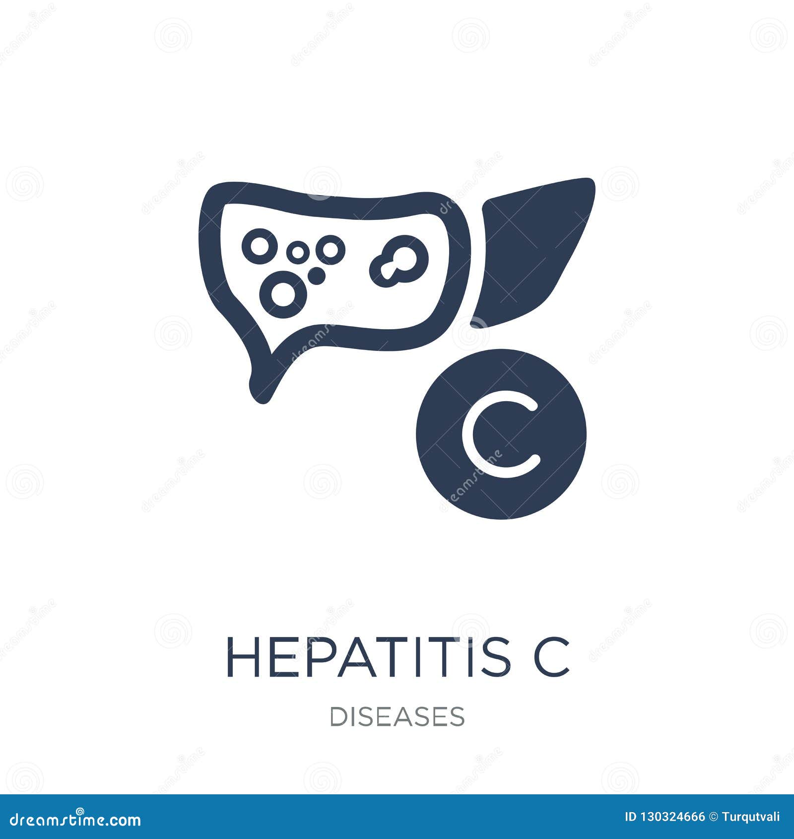 Icono De La Hepatitis C Icono Plano De Moda De La Hepatitis C Del ...