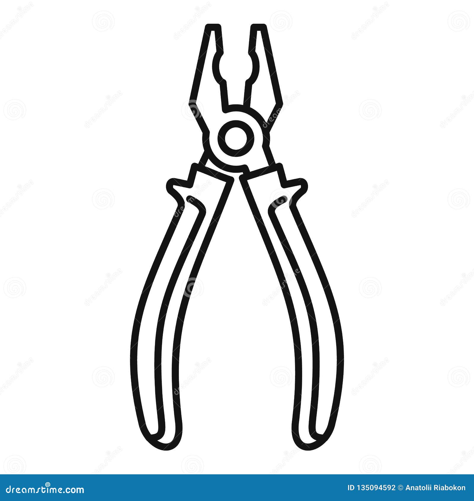 Icono De La Herramienta De Los Alicates, Estilo Del Esquema Ilustración ...