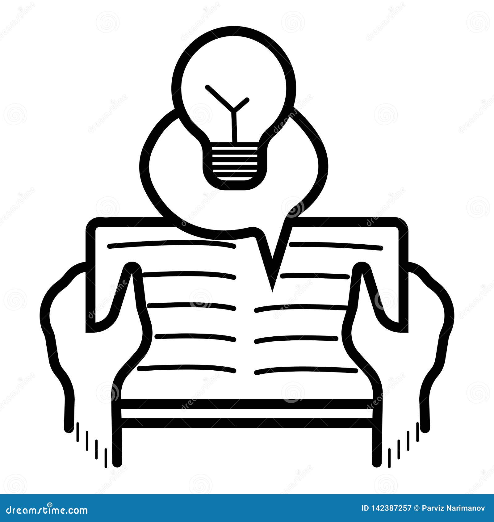 Icono de la idea del libro ilustración del vector. Ilustración de ...