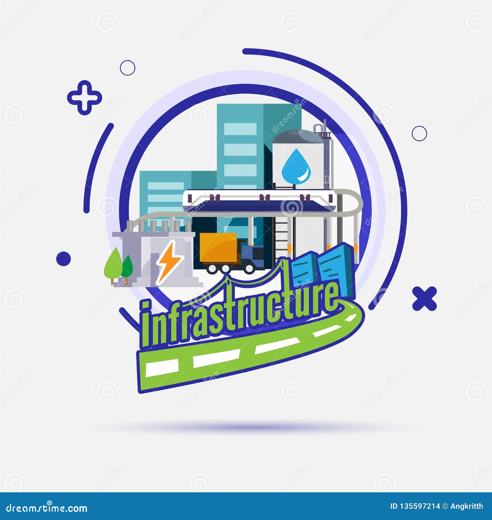 Icono De La Infraestructura - Vector Stock de ilustración - Ilustración ...