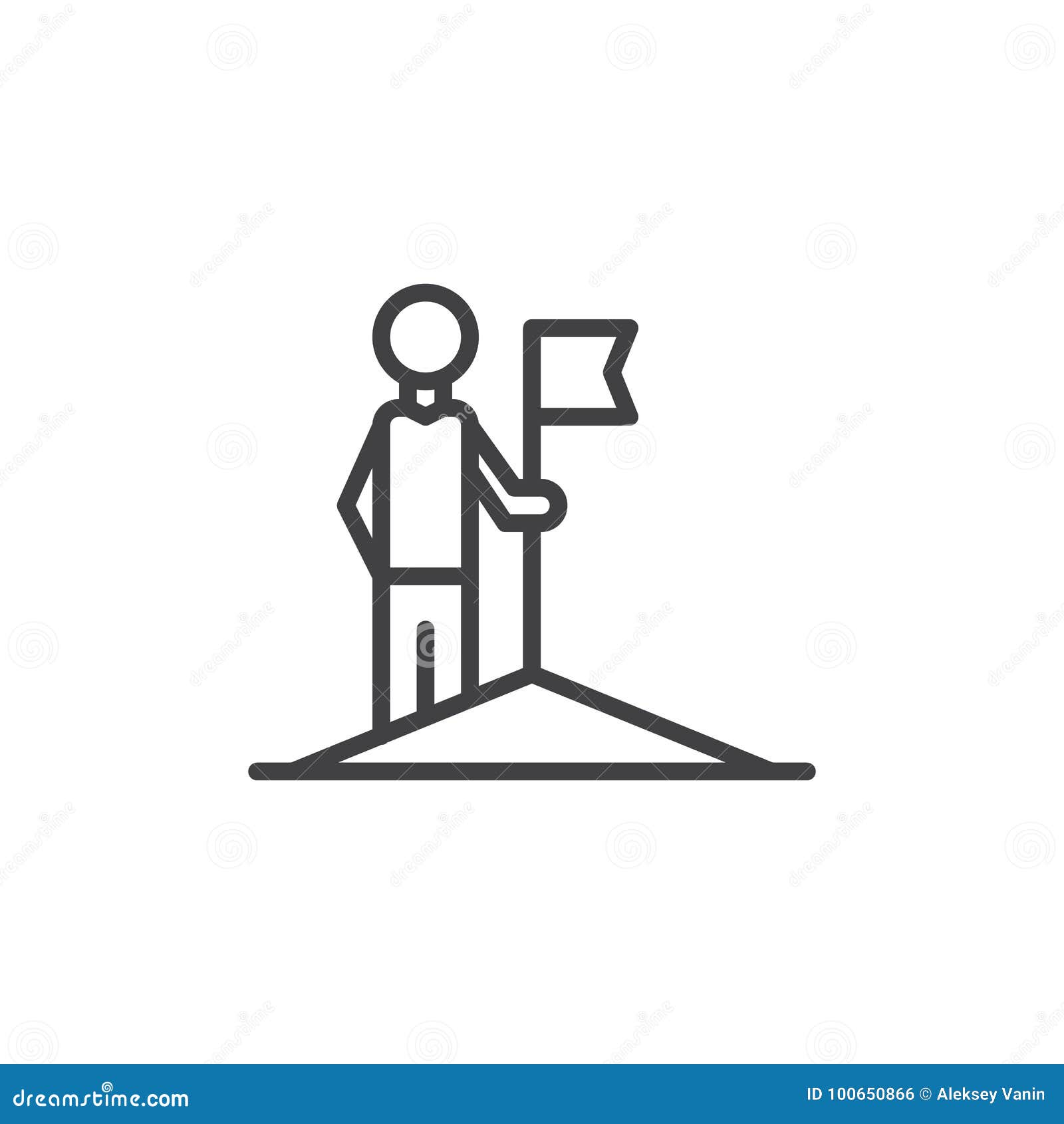 Icono de la línea de meta ilustración del vector. Ilustración de ...