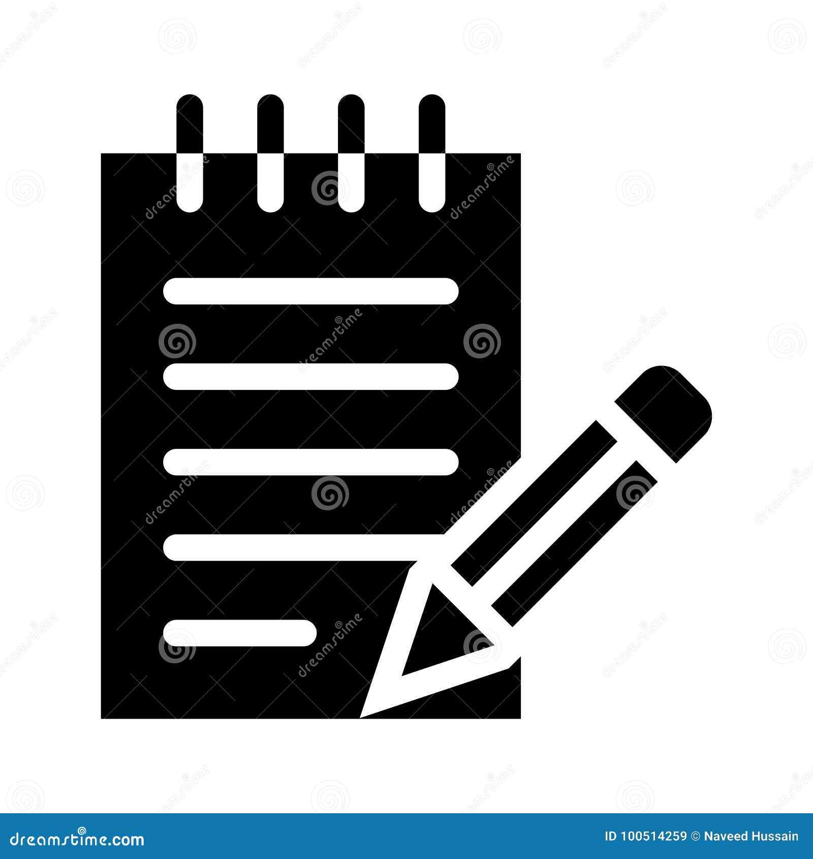 Icono de la libreta stock de ilustración. Ilustración de plano - 100514259