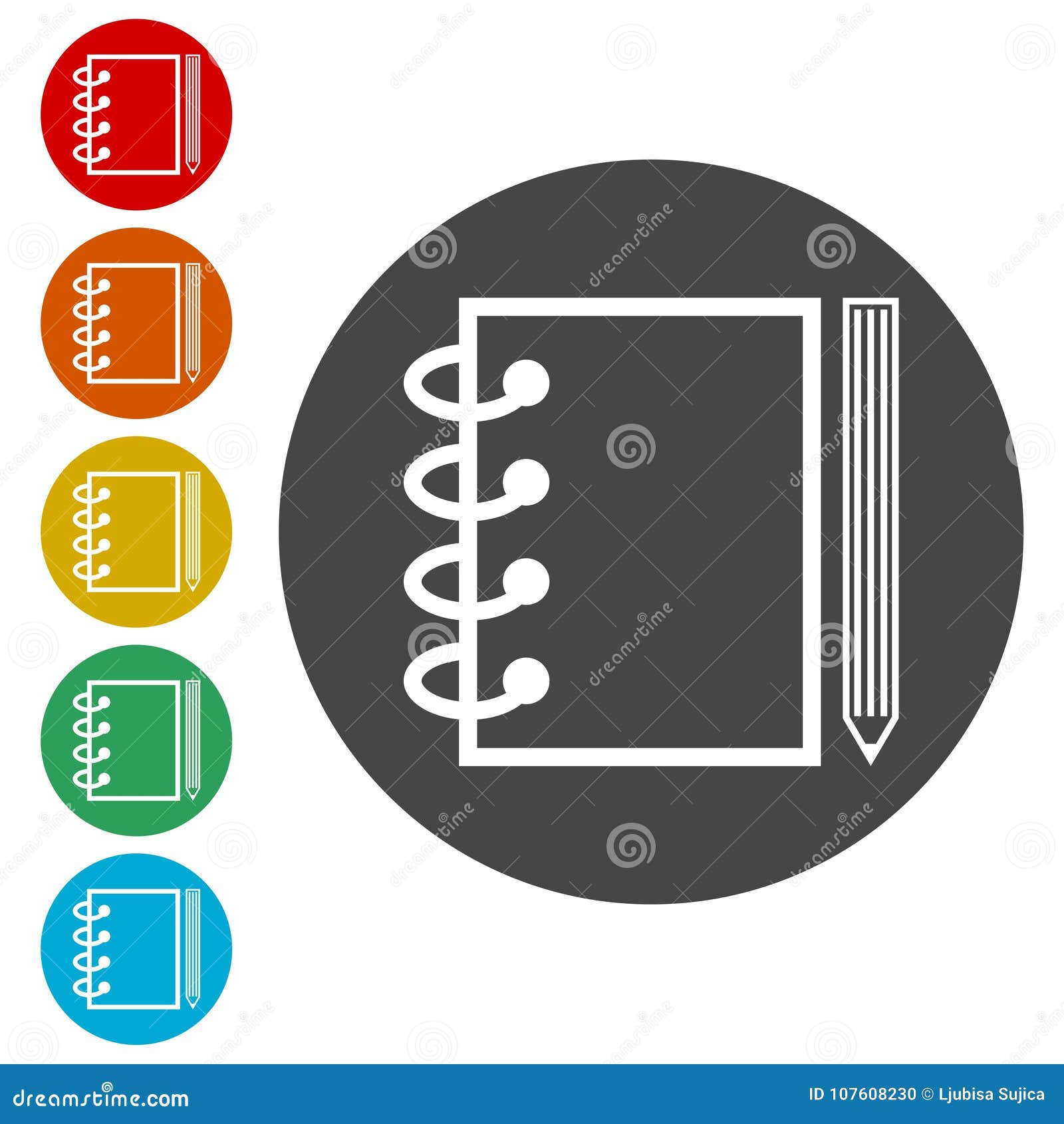 Icono De La Libreta, Icono Del Cuaderno Ilustración del Vector ...