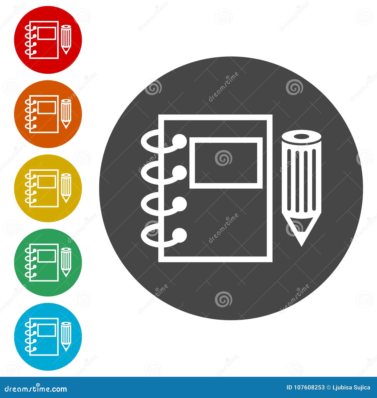 Icono De La Libreta, Icono Del Cuaderno Ilustración del Vector ...