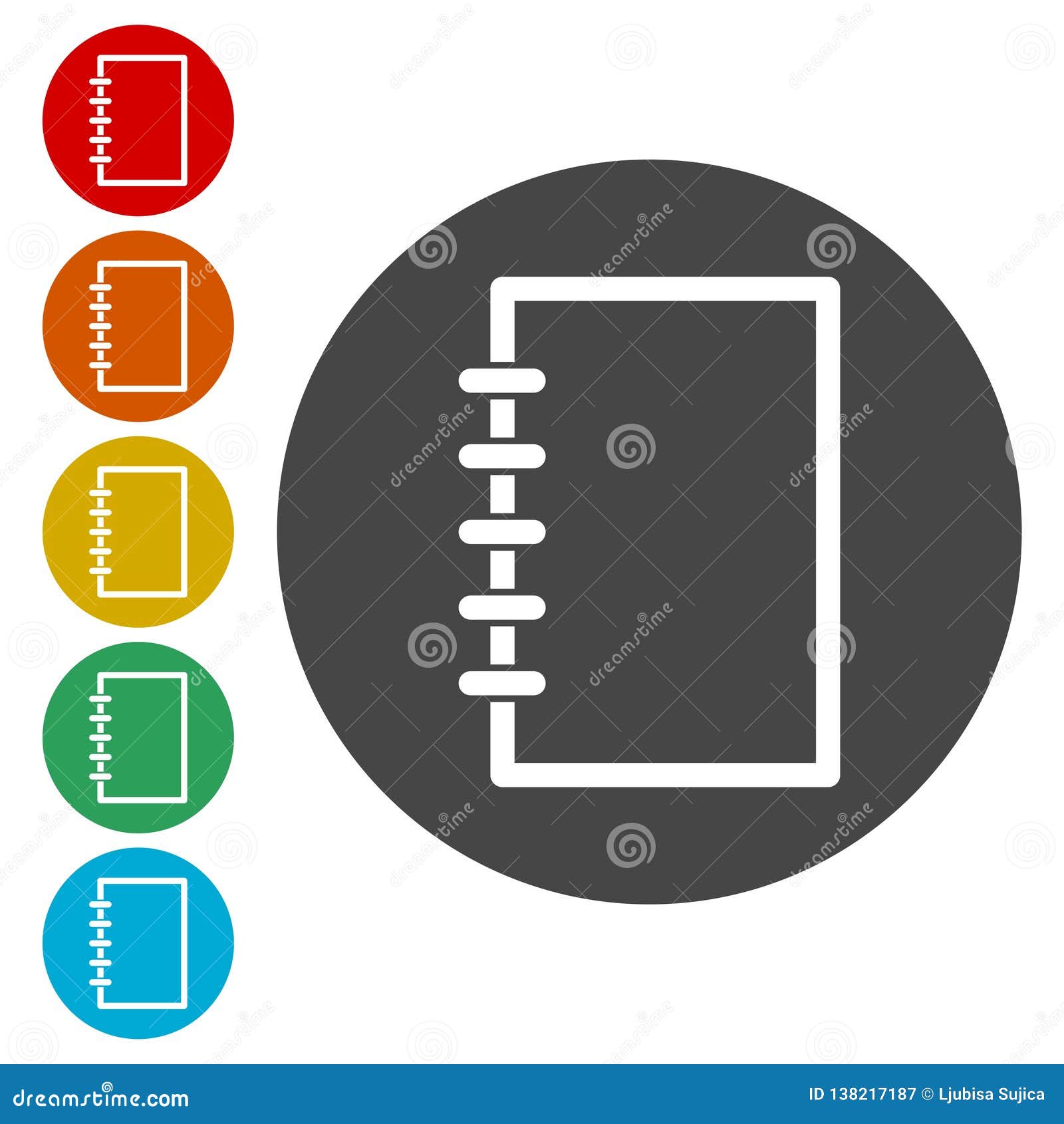 Icono De La Libreta, Icono Del Cuaderno Ilustración del Vector ...