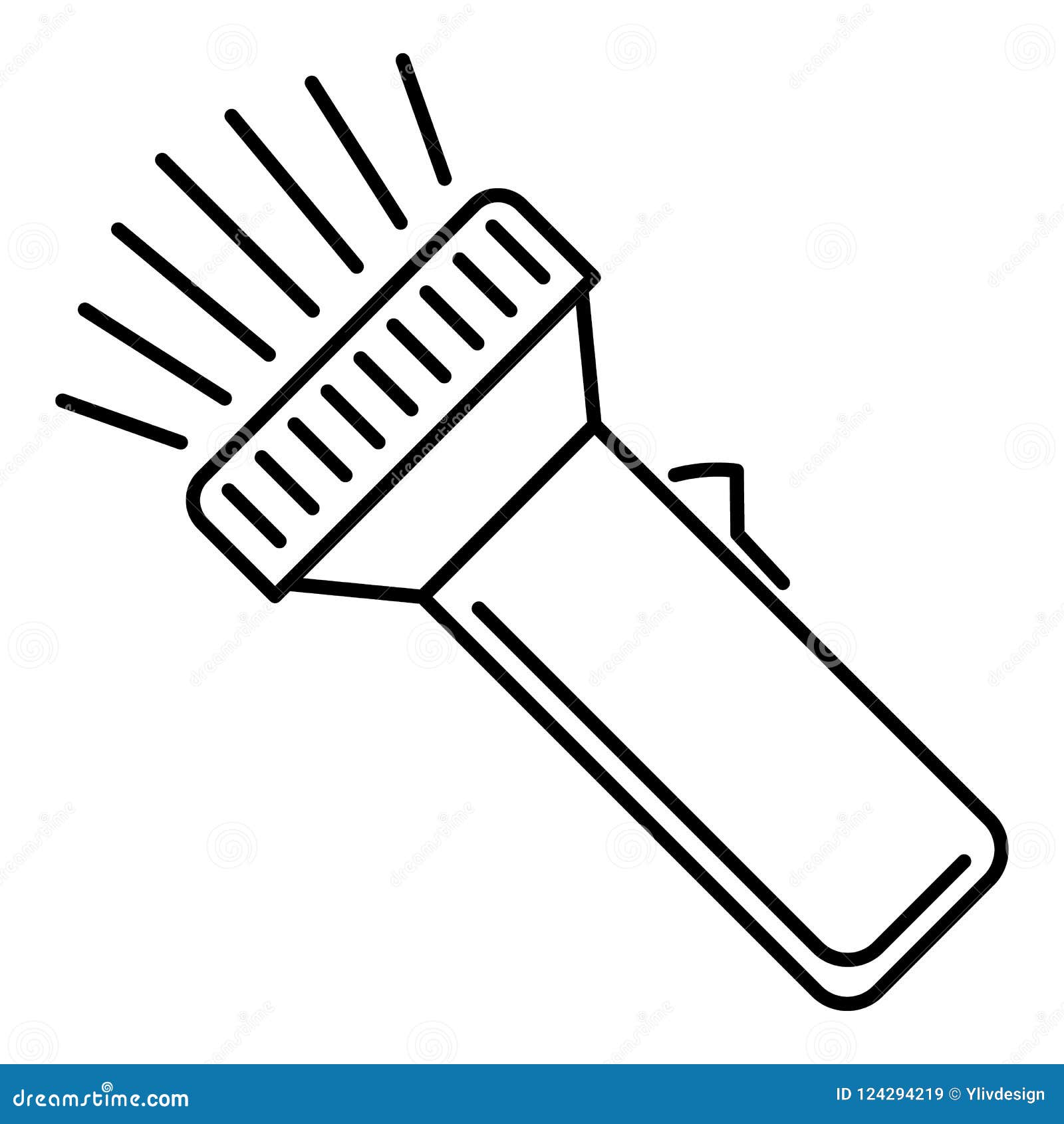 Icono De La Linterna, Estilo Del Esquema Stock de ilustración ...