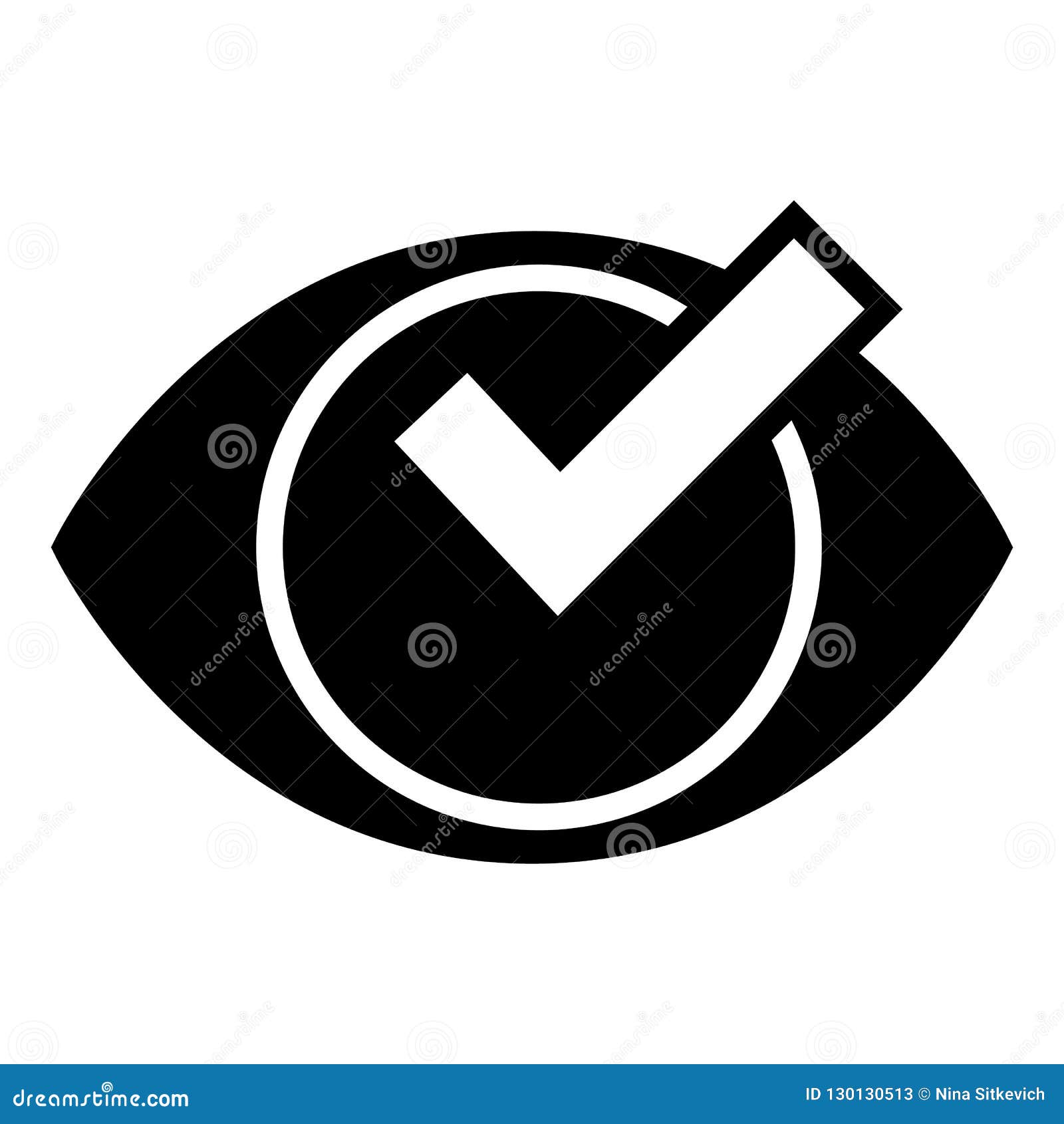 Icono De La Lista Del Ojo Del Control, Estilo Simple Ilustración del ...