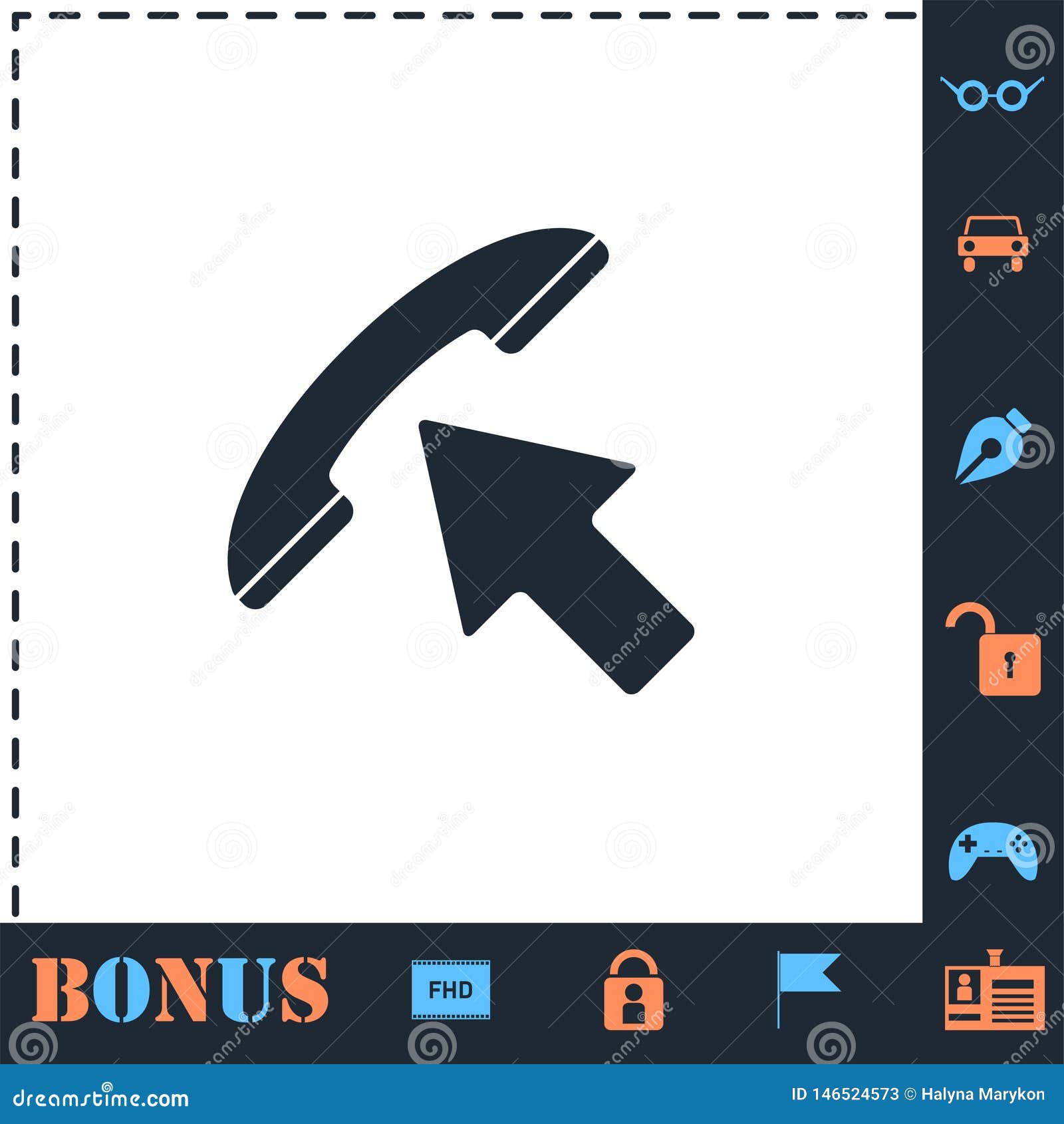 Icono De La Llamada Entrante Completamente Ilustración del Vector ...