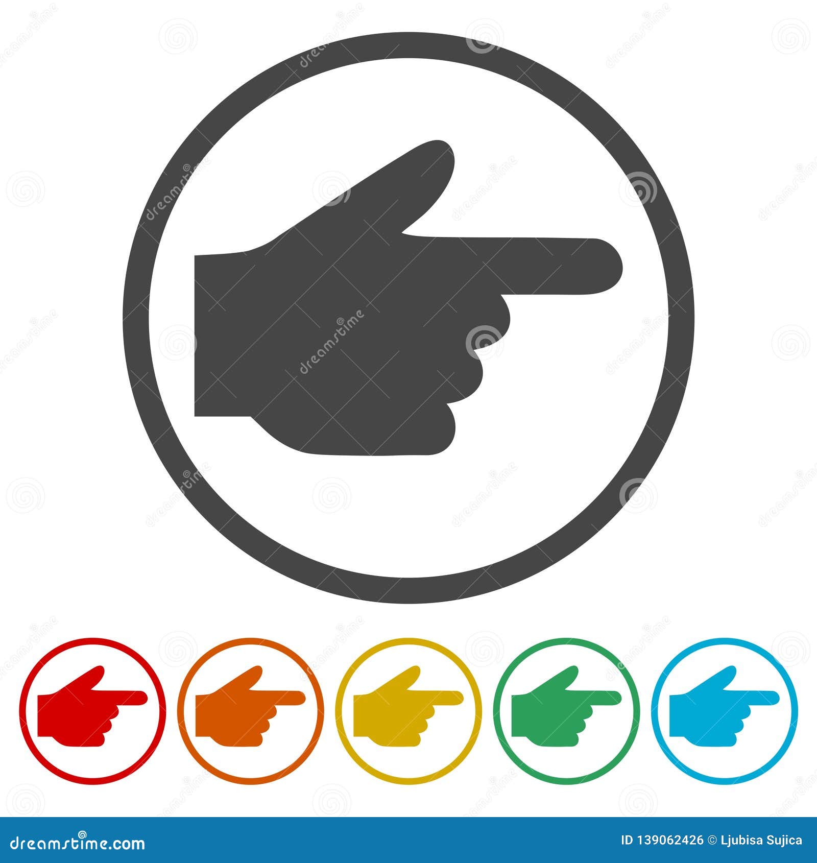 Icono De La Mano, Cursor De La Mano Ilustración del Vector ...