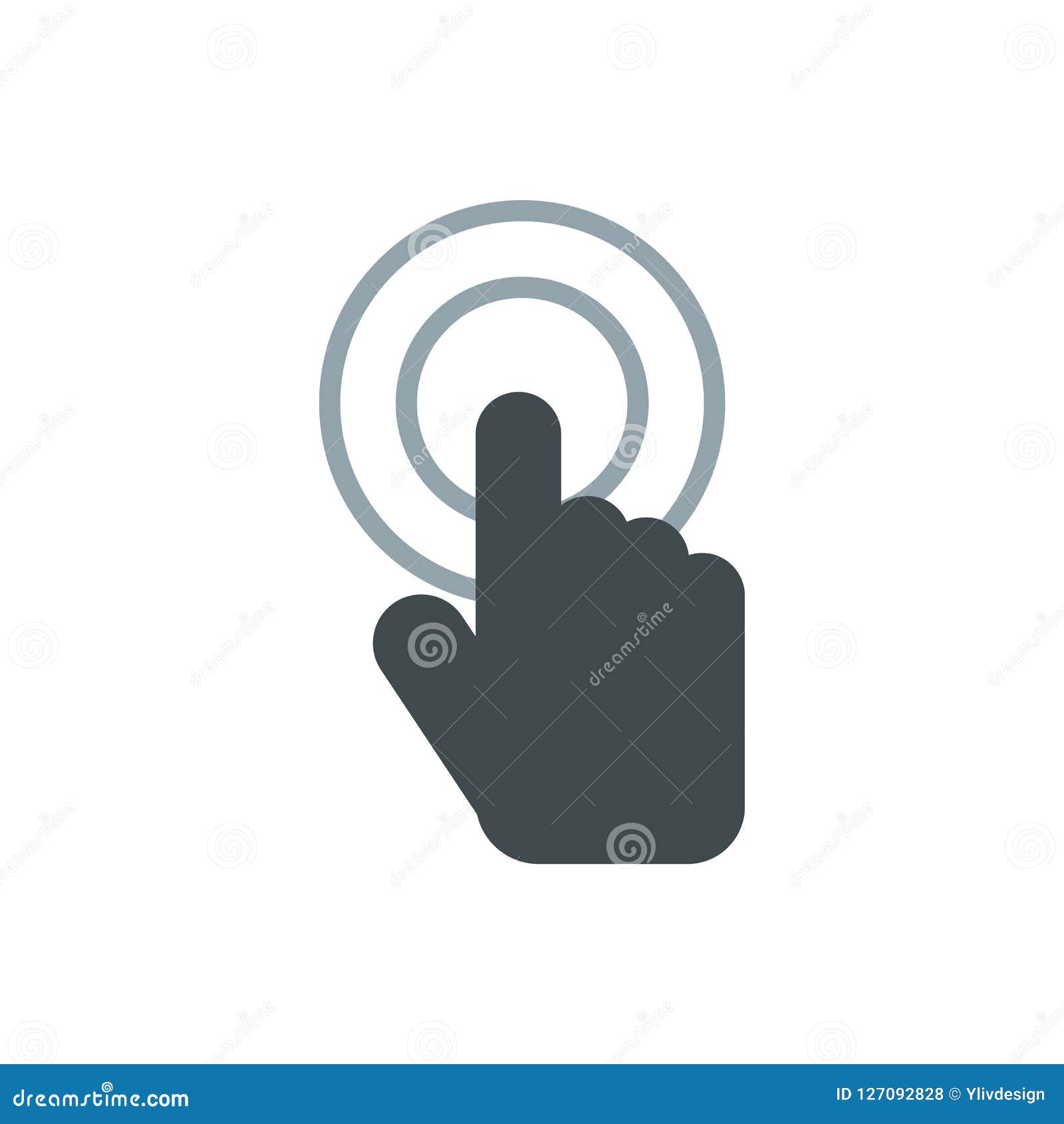 Icono De La Mano Del Cursor, Estilo Plano Stock de ilustración ...