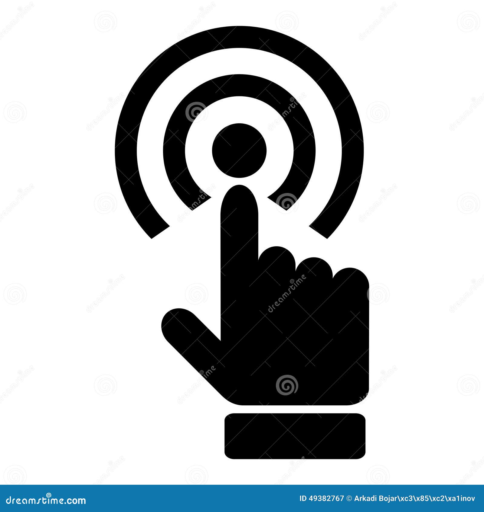 Icono de la mano del tacto ilustración del vector. Ilustración de ...