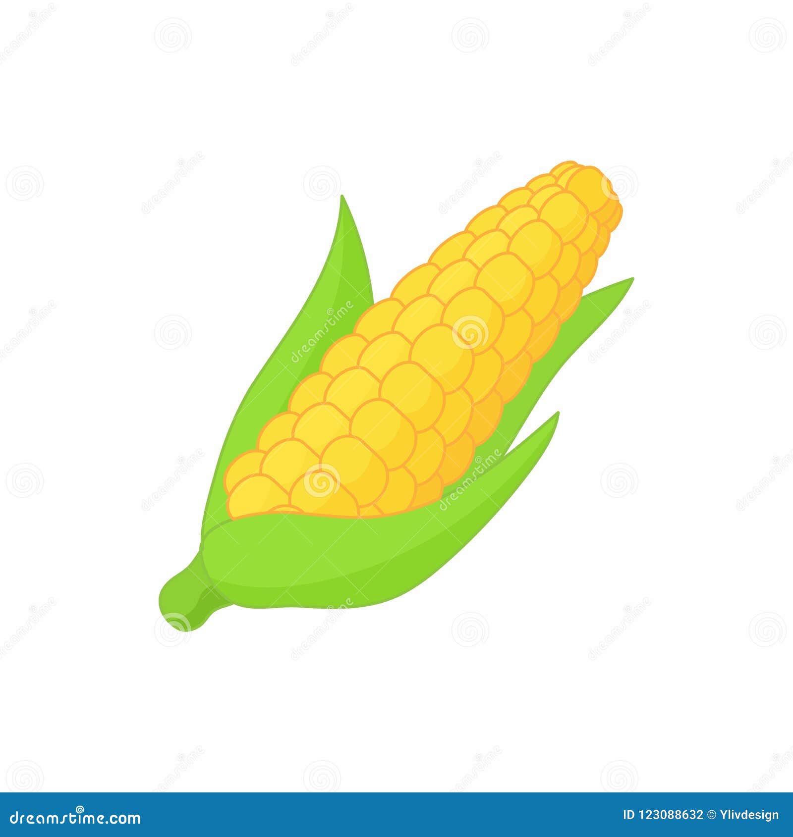 Icono De La Mazorca De Maíz En Estilo De La Historieta Stock de ...
