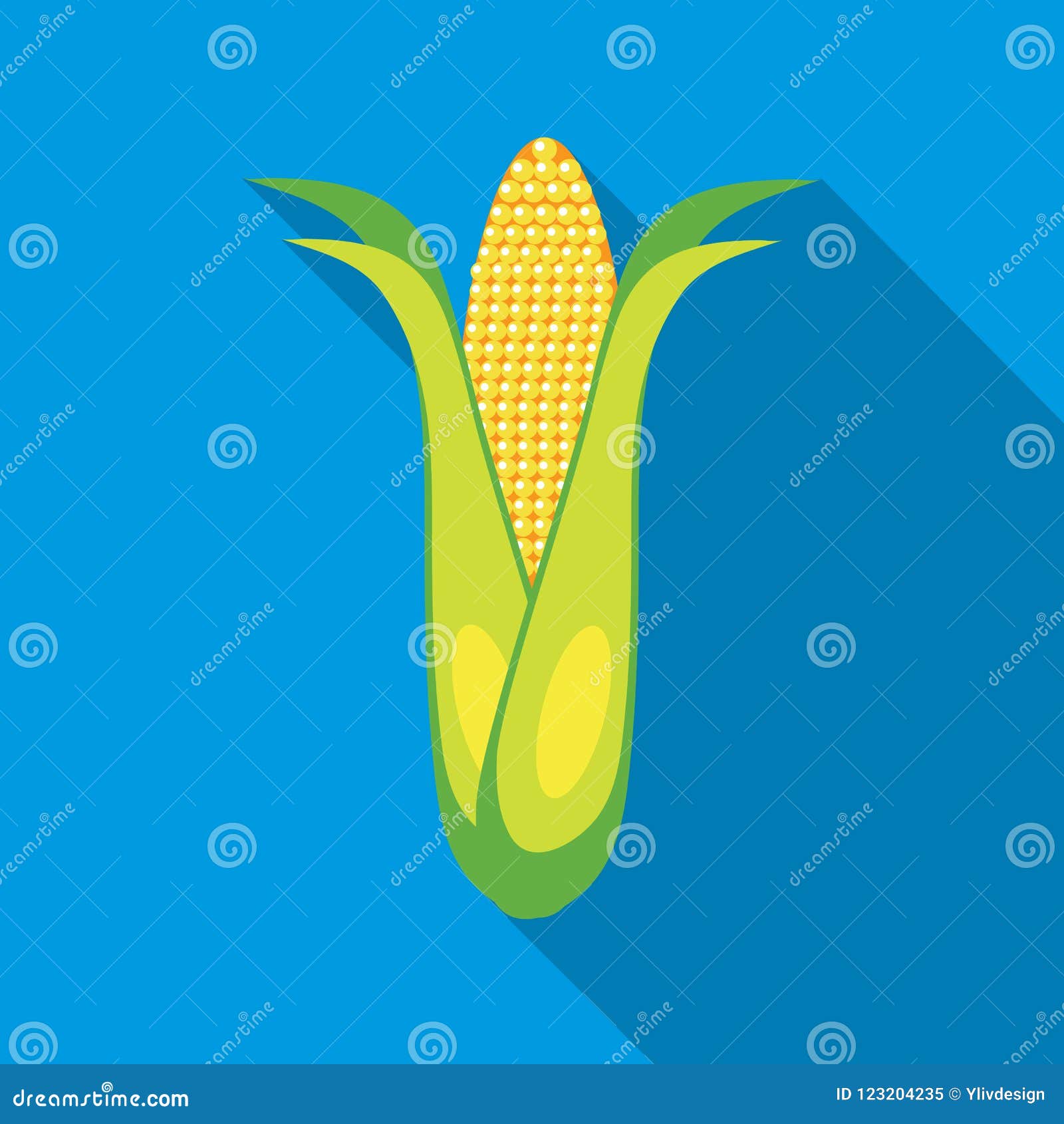 Icono De La Mazorca De Maíz En Estilo Plano Stock de ilustración ...