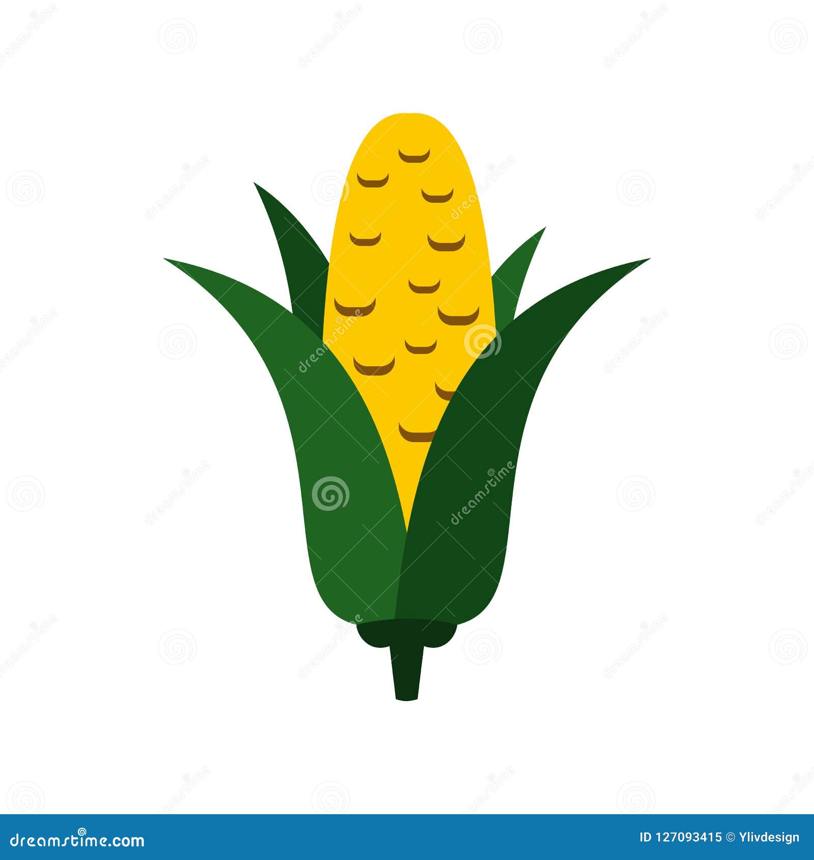 Icono De La Mazorca De Maíz En Estilo Plano Stock de ilustración ...
