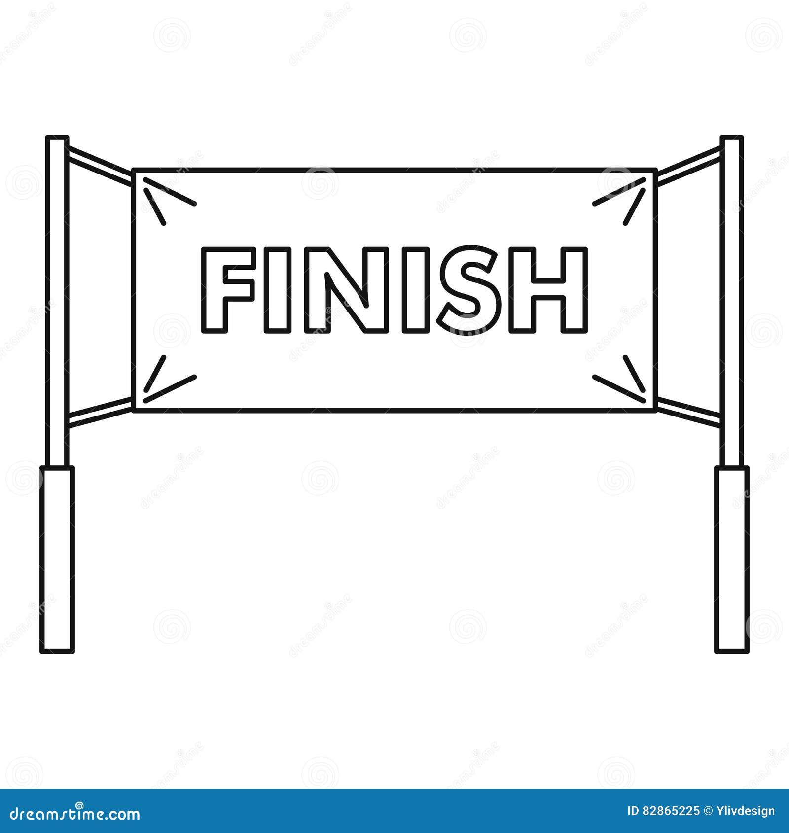 Icono De La Meta, Estilo Del Esquema Ilustración del Vector ...