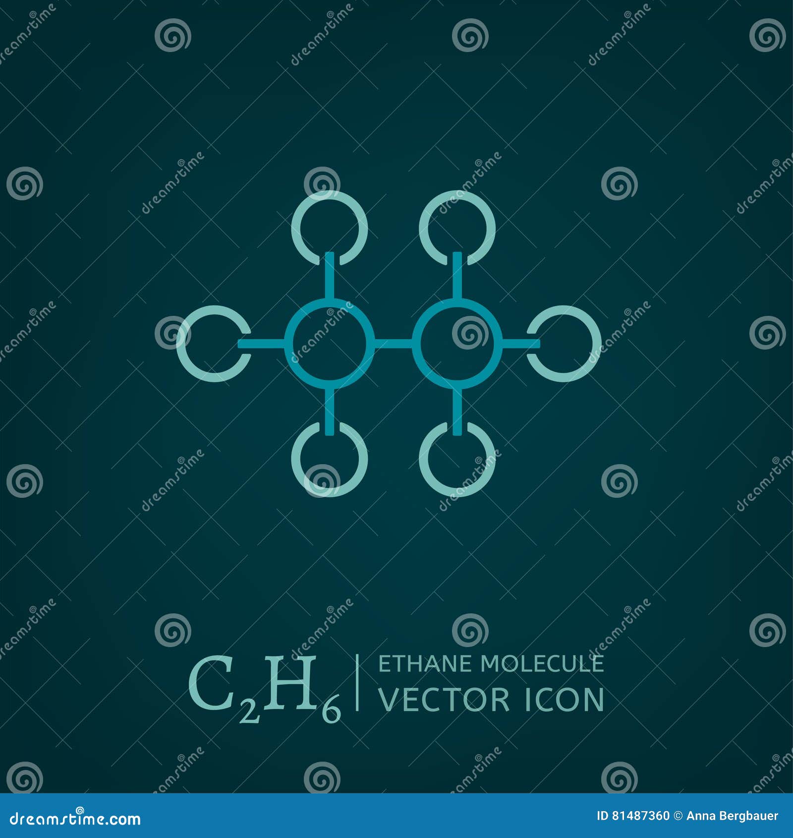 Icono De La Molécula Del Etano Ilustración del Vector - Ilustración de ...