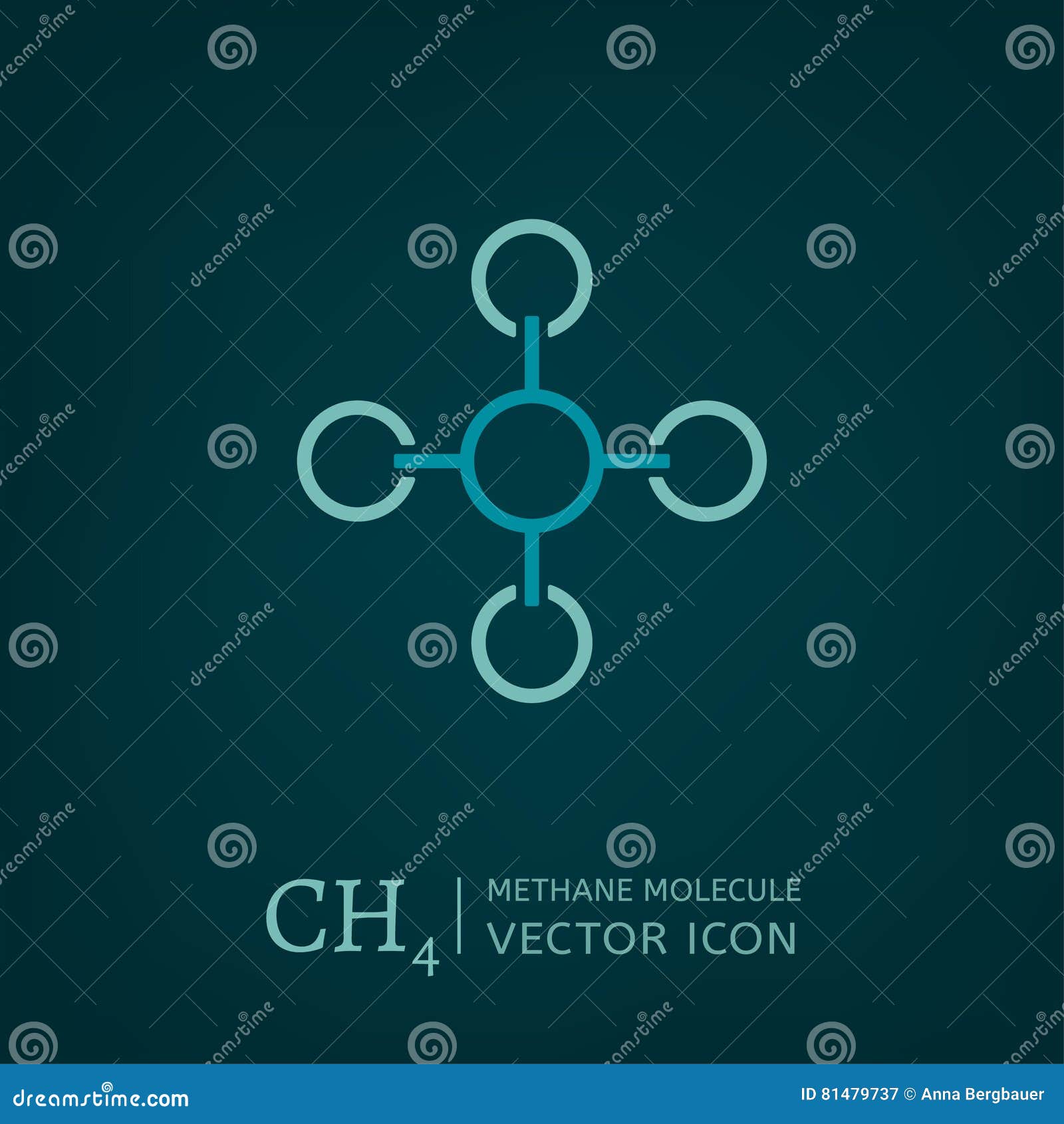 Icono De La Molécula Del Metano Ilustración del Vector - Ilustración de ...