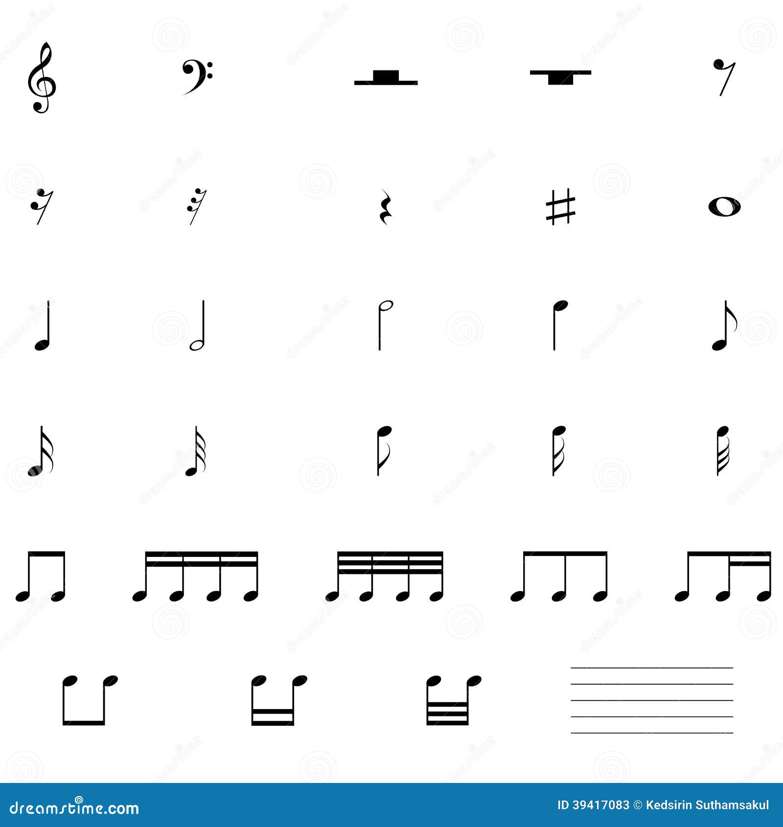 Icono de la nota musical ilustración del vector. Ilustración de nota ...