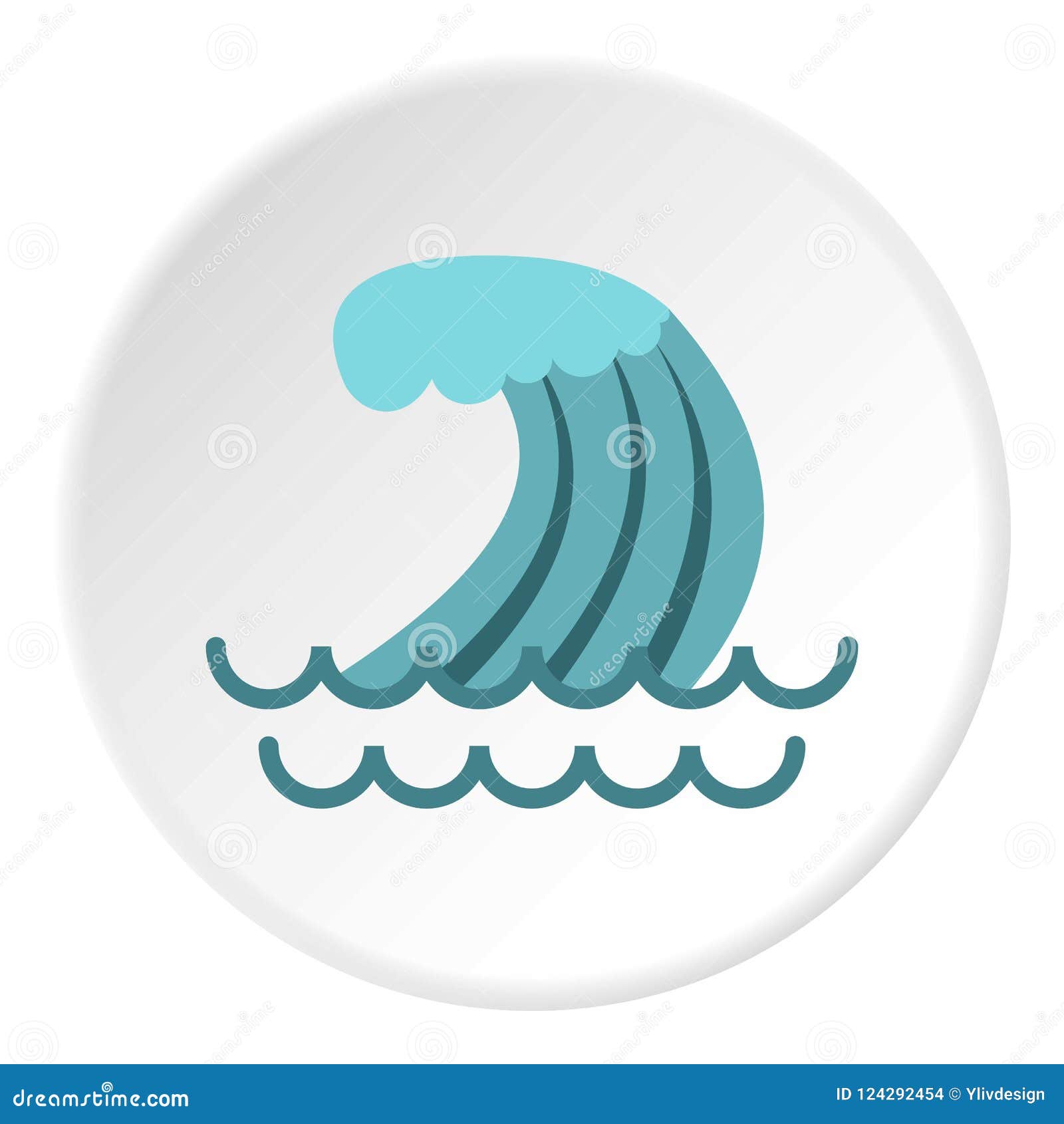 Icono De La Onda, Estilo Plano Stock de ilustración - Ilustración de ...