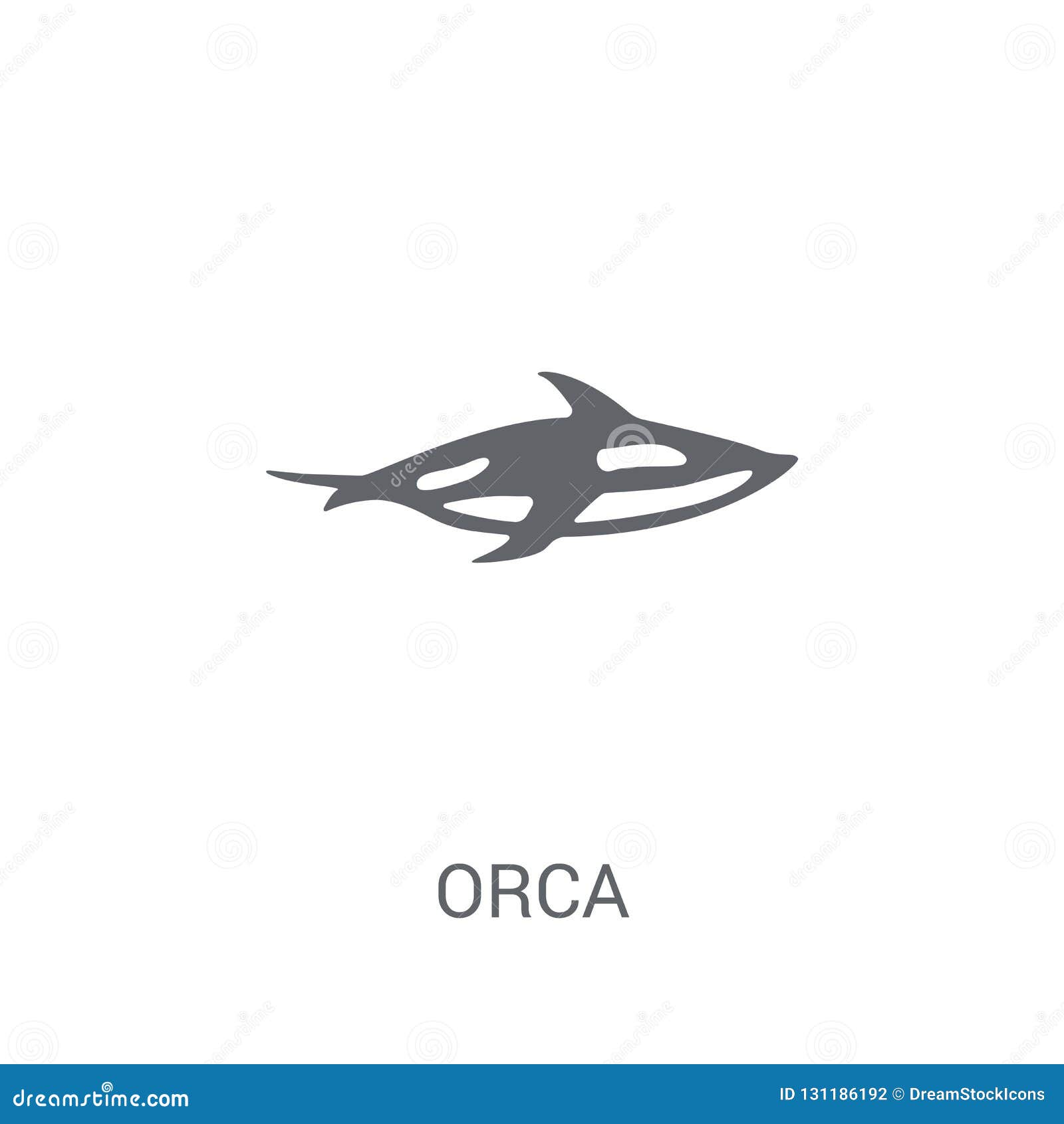 Icono de la orca ilustración del vector. Ilustración de vector - 131186192
