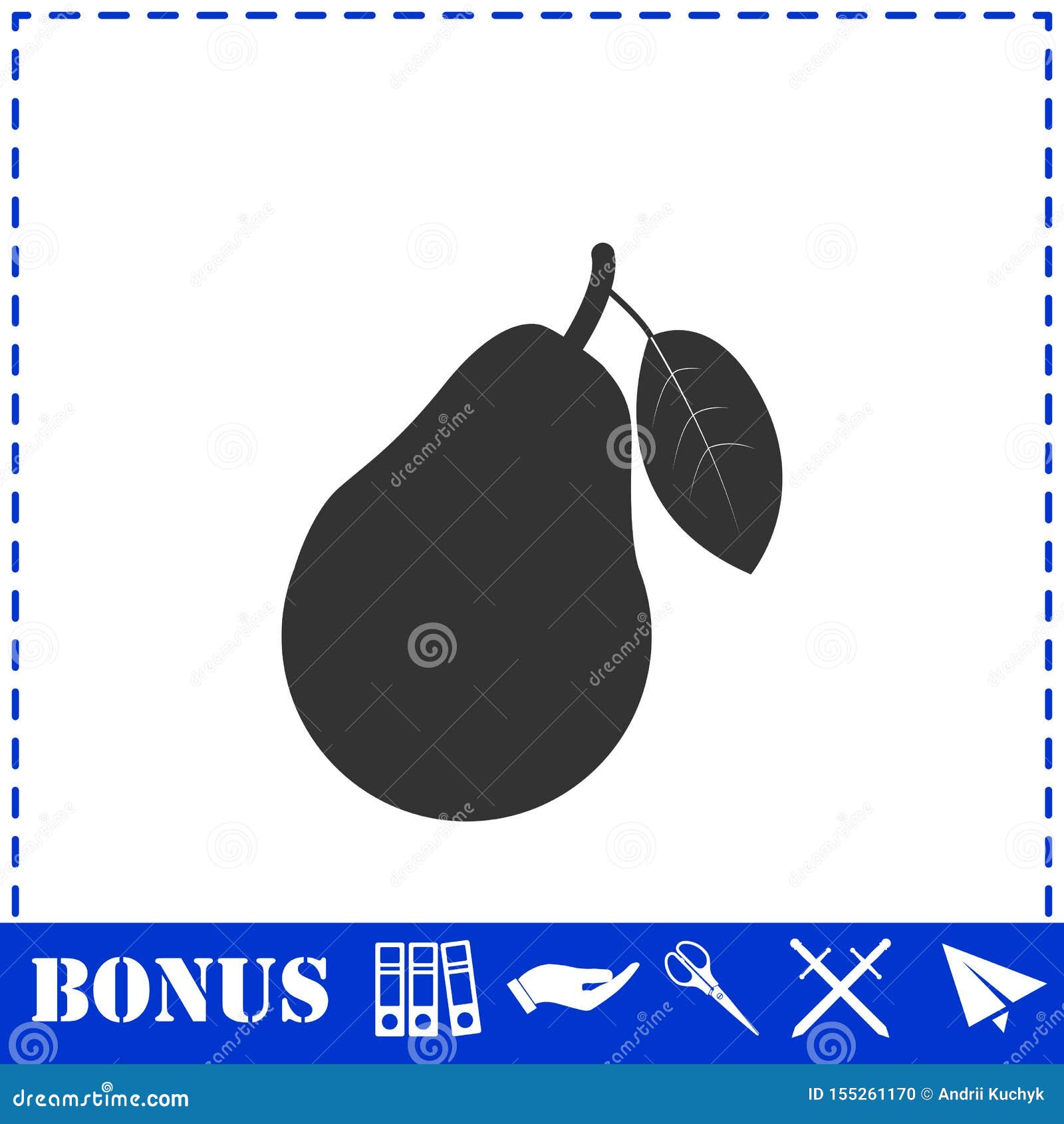 Icono de la pera plano ilustración del vector. Ilustración de redondo ...