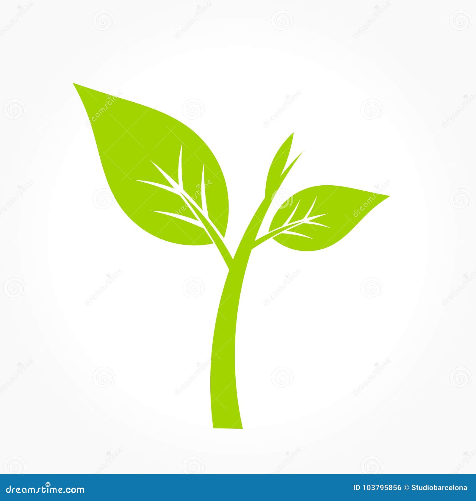Icono de la planta verde ilustración del vector. Ilustración de aislado ...