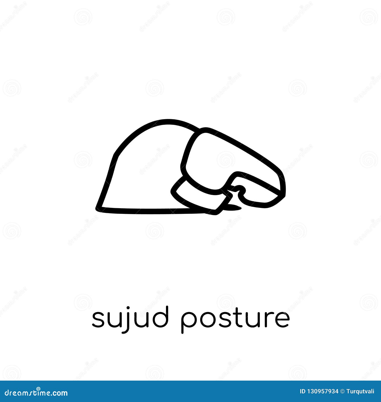 Icono De La Postura De Sujud Vector Linear Plano Moderno De Moda Sujud ...