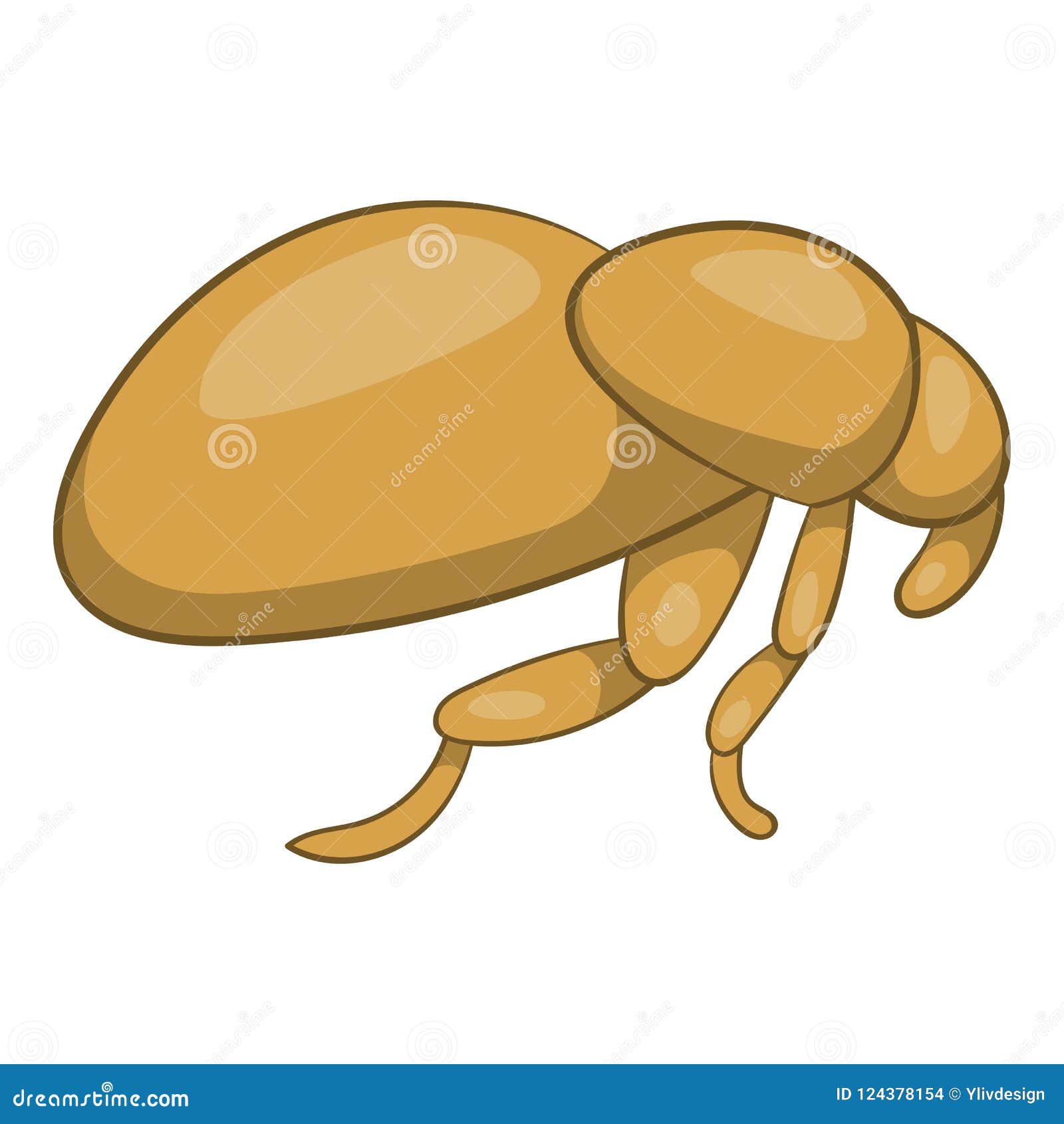 Icono De La Pulga, Estilo De La Historieta Stock de ilustración ...