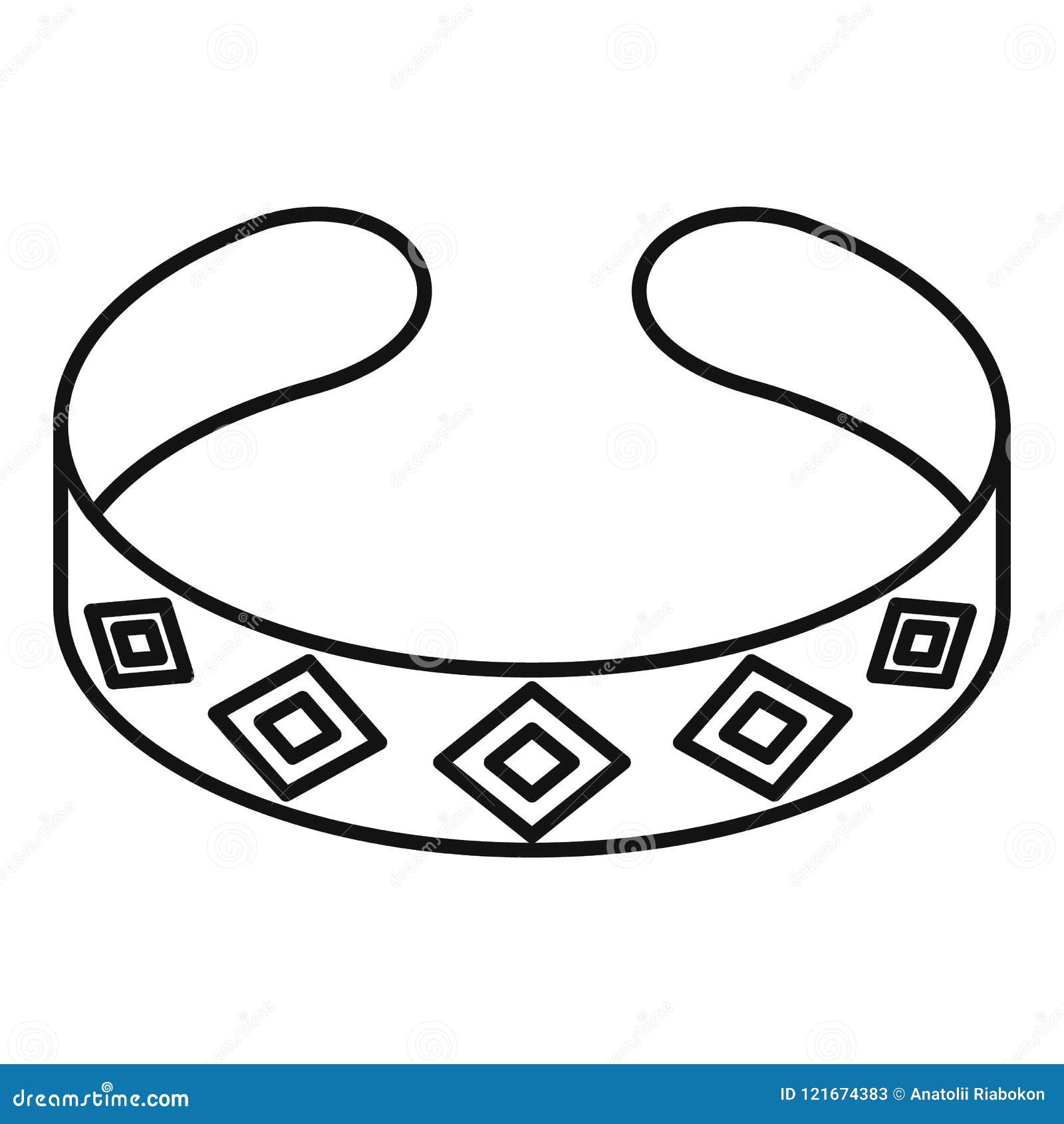 Icono De La Pulsera, Estilo Del Esquema Ilustración del Vector ...