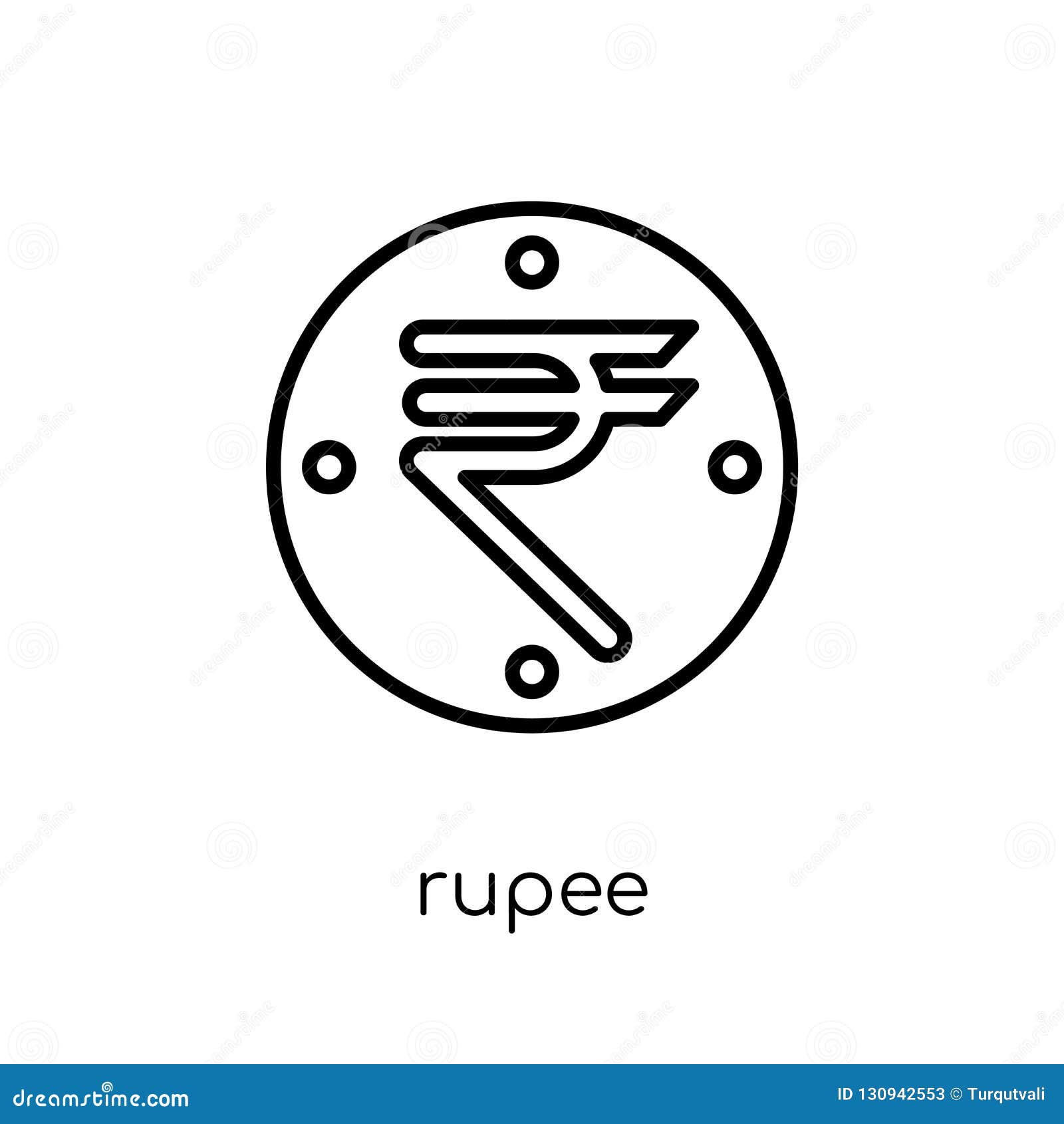 Icono De La Rupia Icono Linear Plano Moderno De Moda De La Rupia Del ...