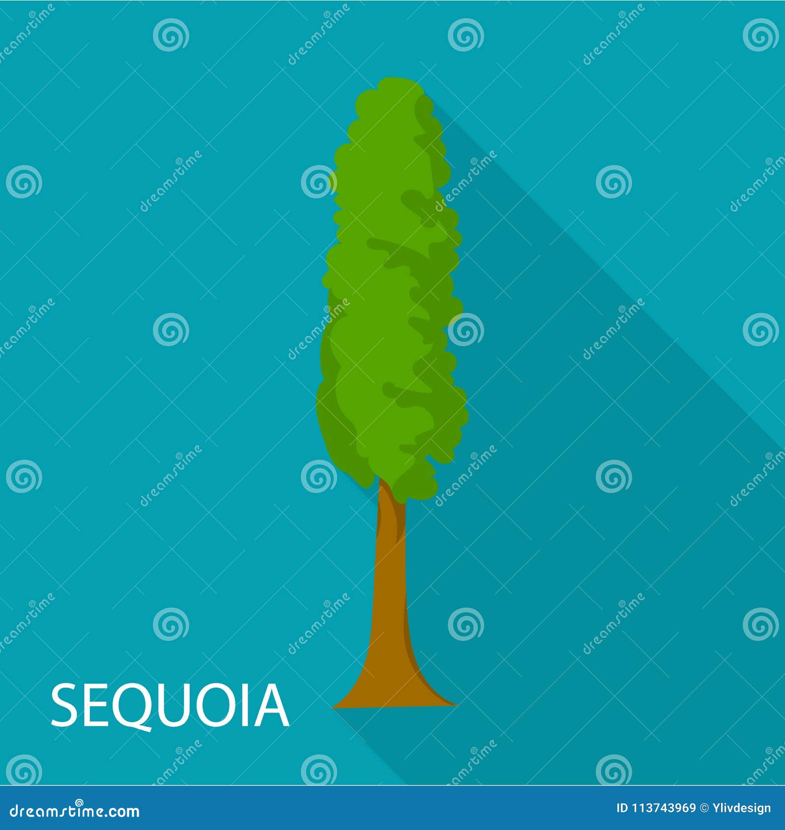 Icono De La Secoya, Estilo Plano Ilustración del Vector - Ilustración ...