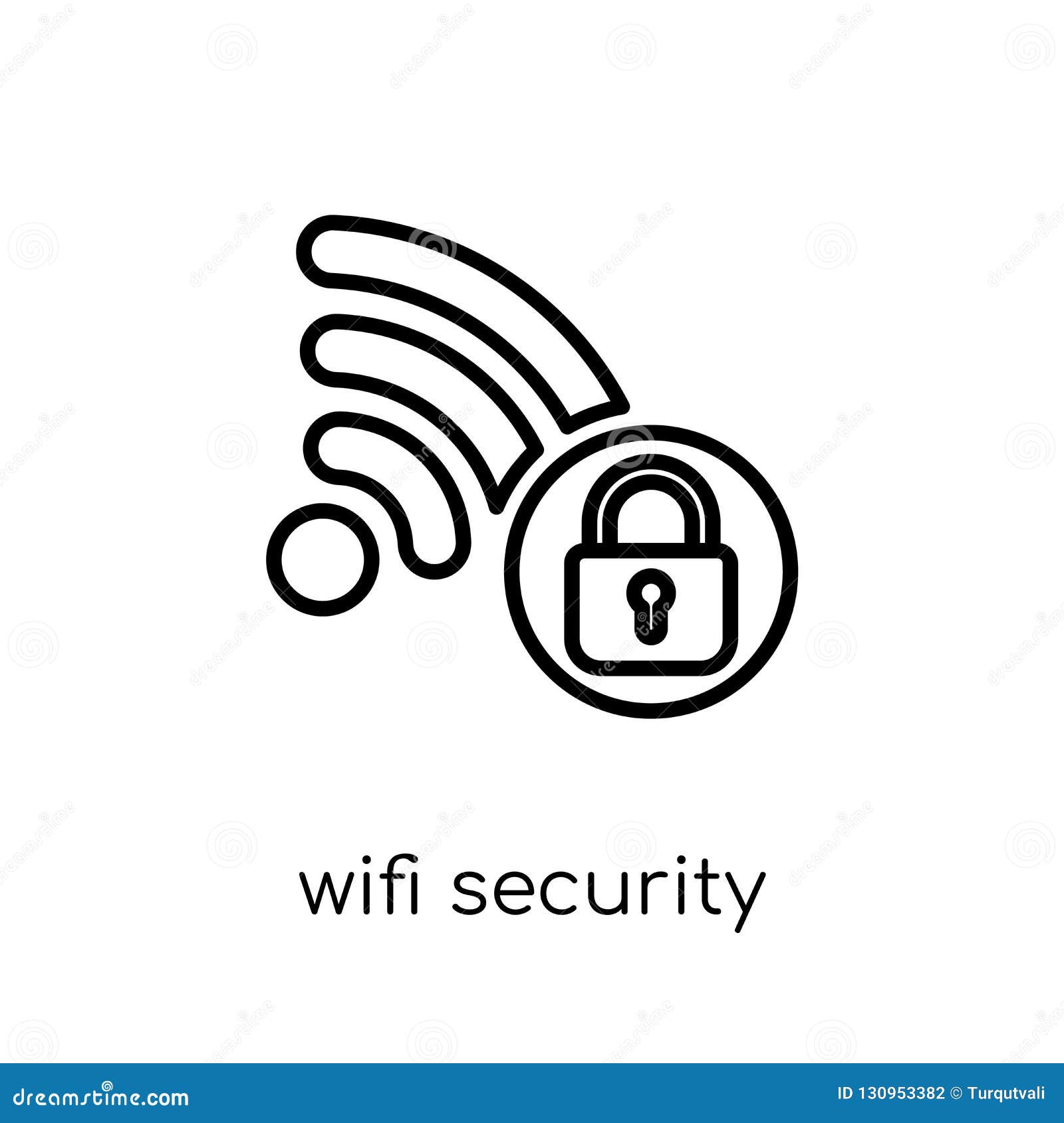 Icono De La Seguridad De Wifi Securi Linear Plano Moderno De Moda De ...