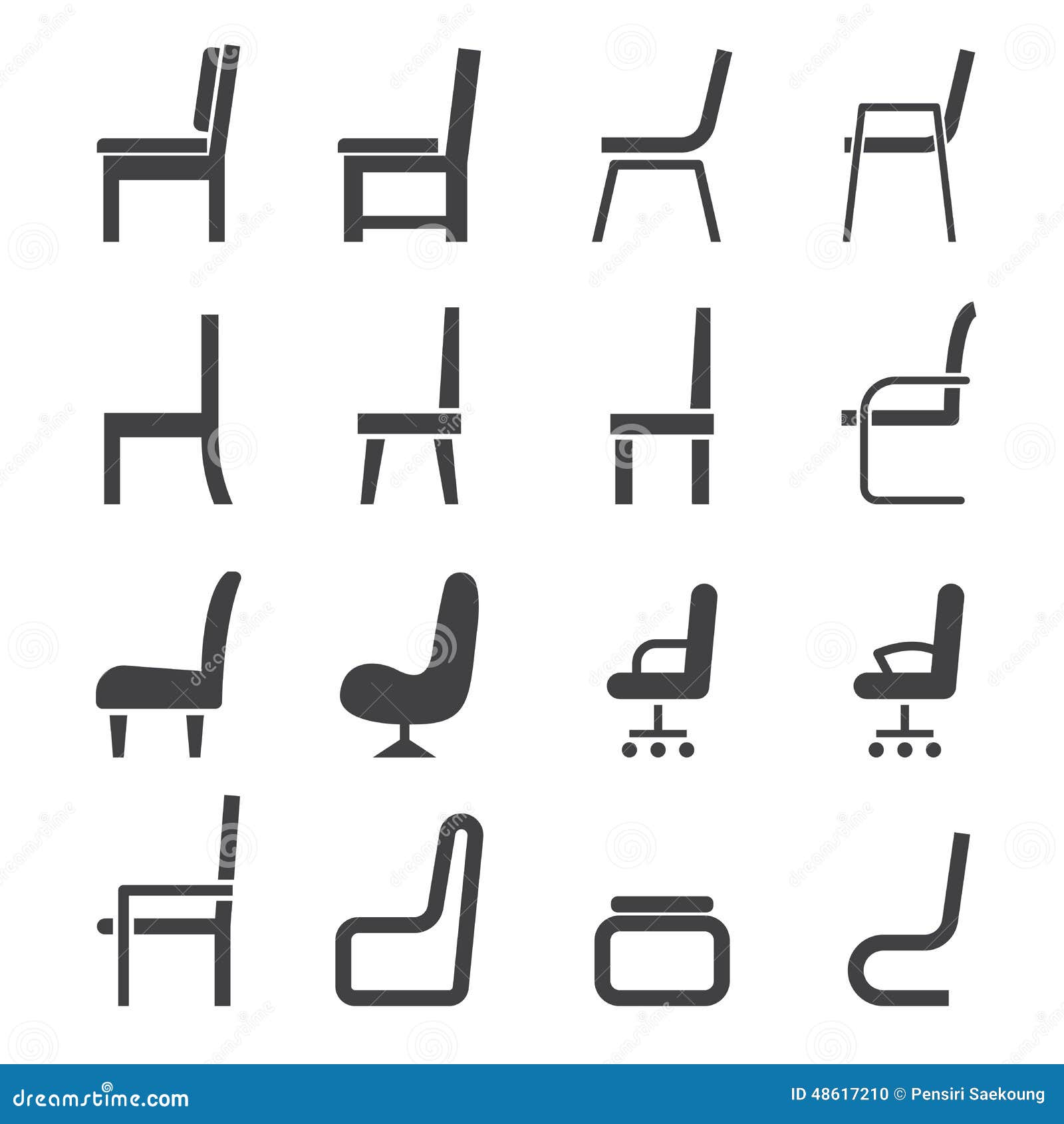 Icono de la silla ilustración del vector. Ilustración de muebles - 48617210