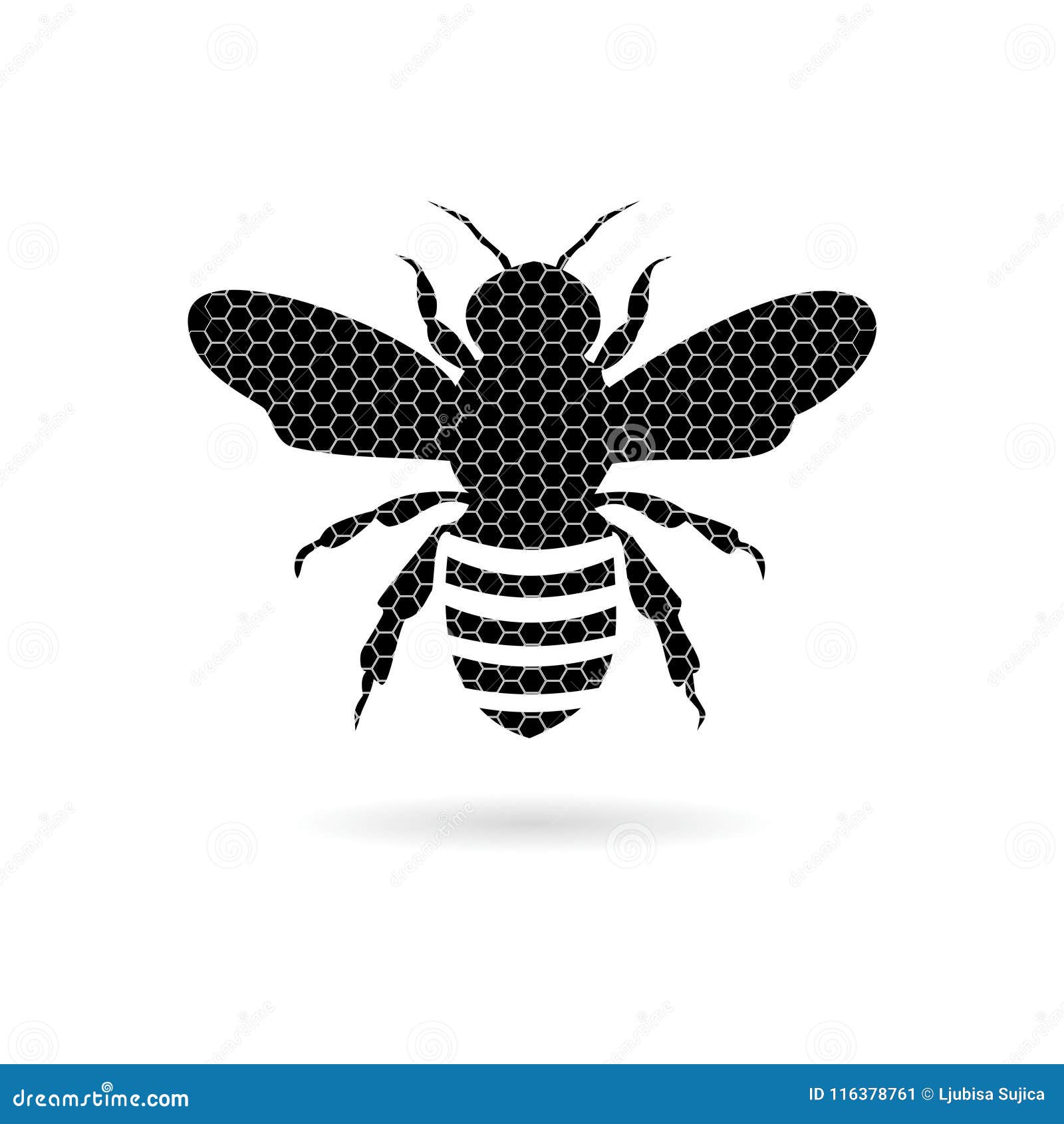 Icono De La Silueta De La Abeja Negra Ilustración del Vector ...