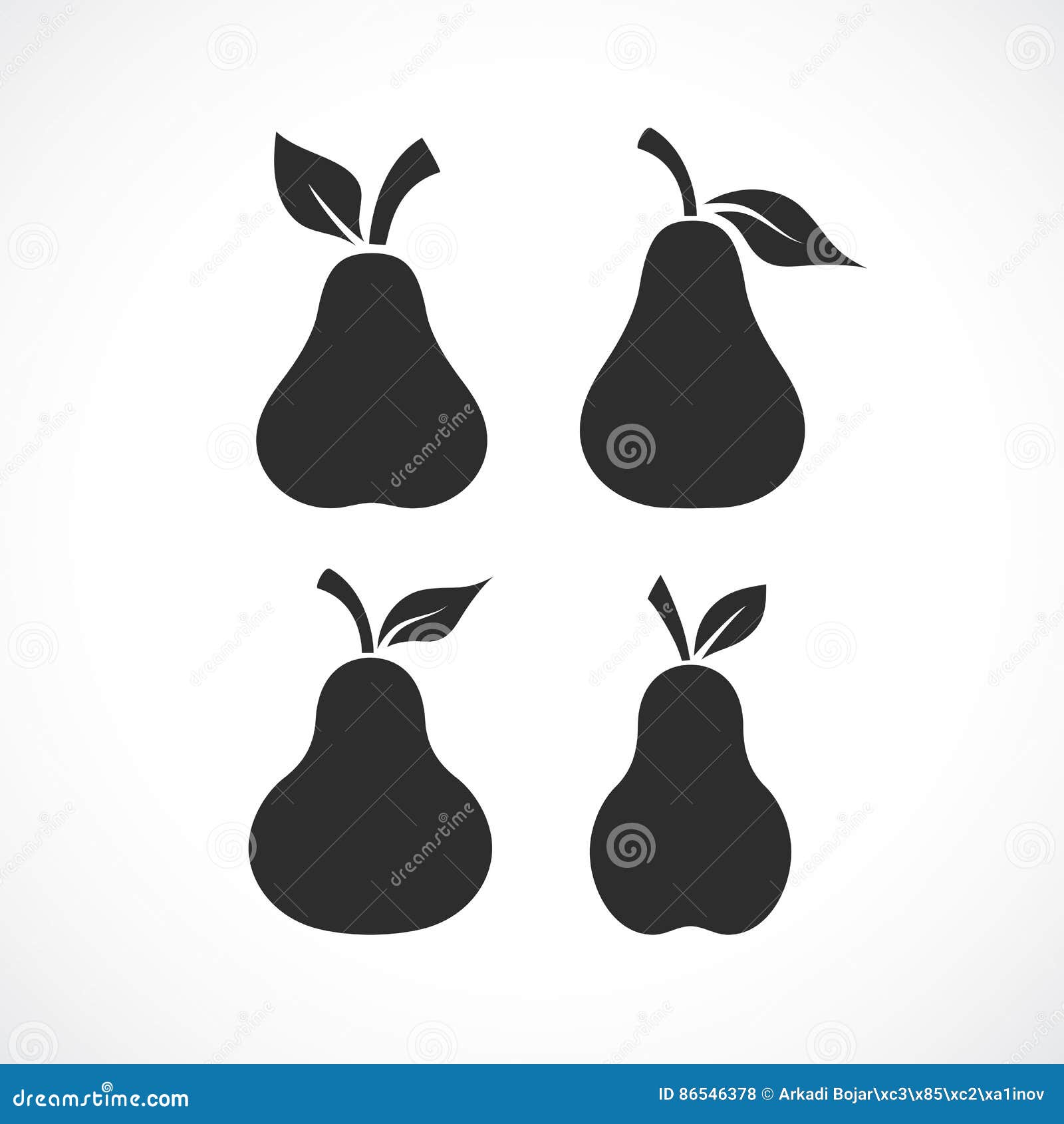 Icono De La Silueta Del Vector De La Pera Ilustración del Vector ...