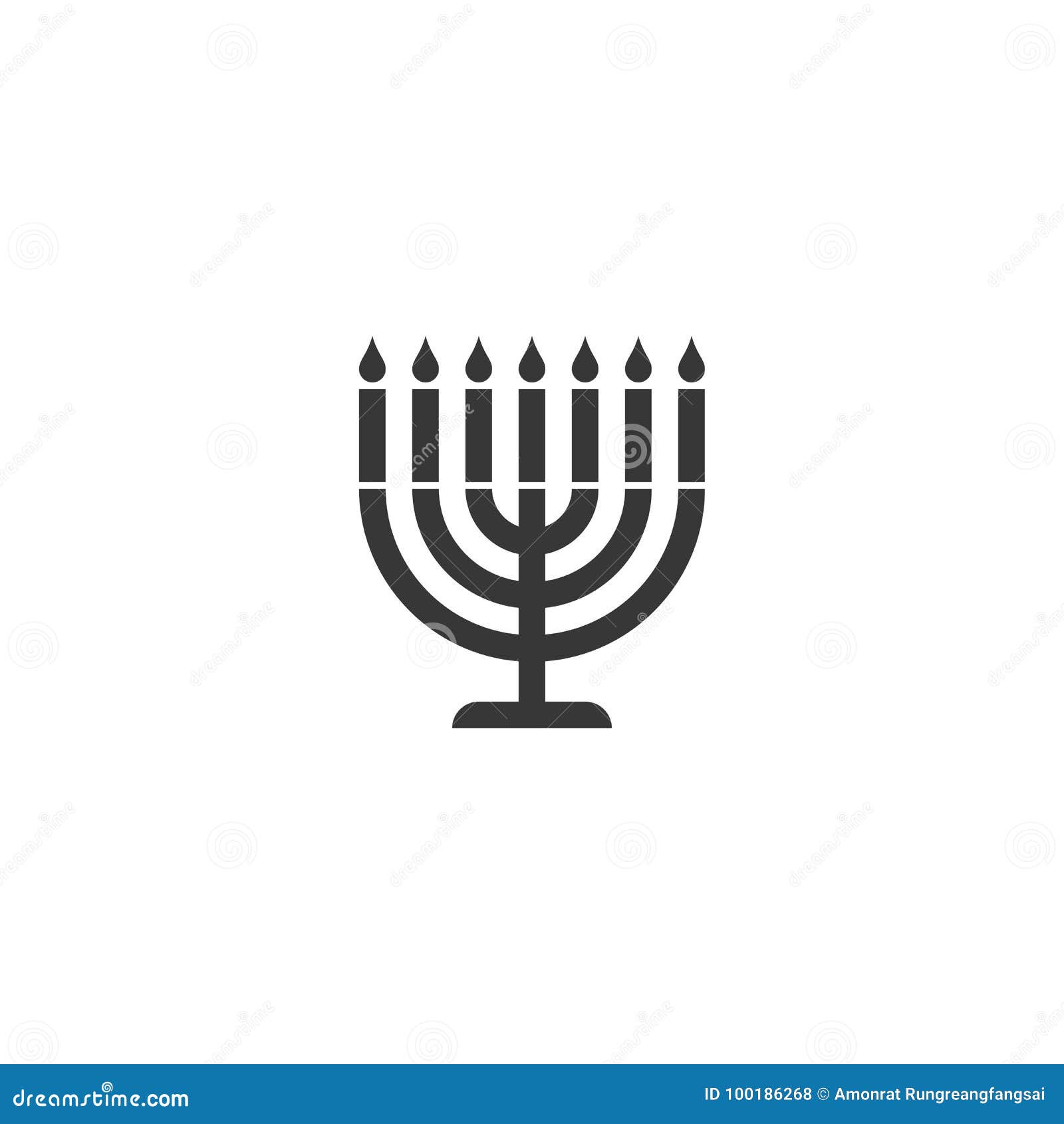 Icono De La Silueta De Menorah Ilustración del Vector - Ilustración de menorah, icono: 100186268