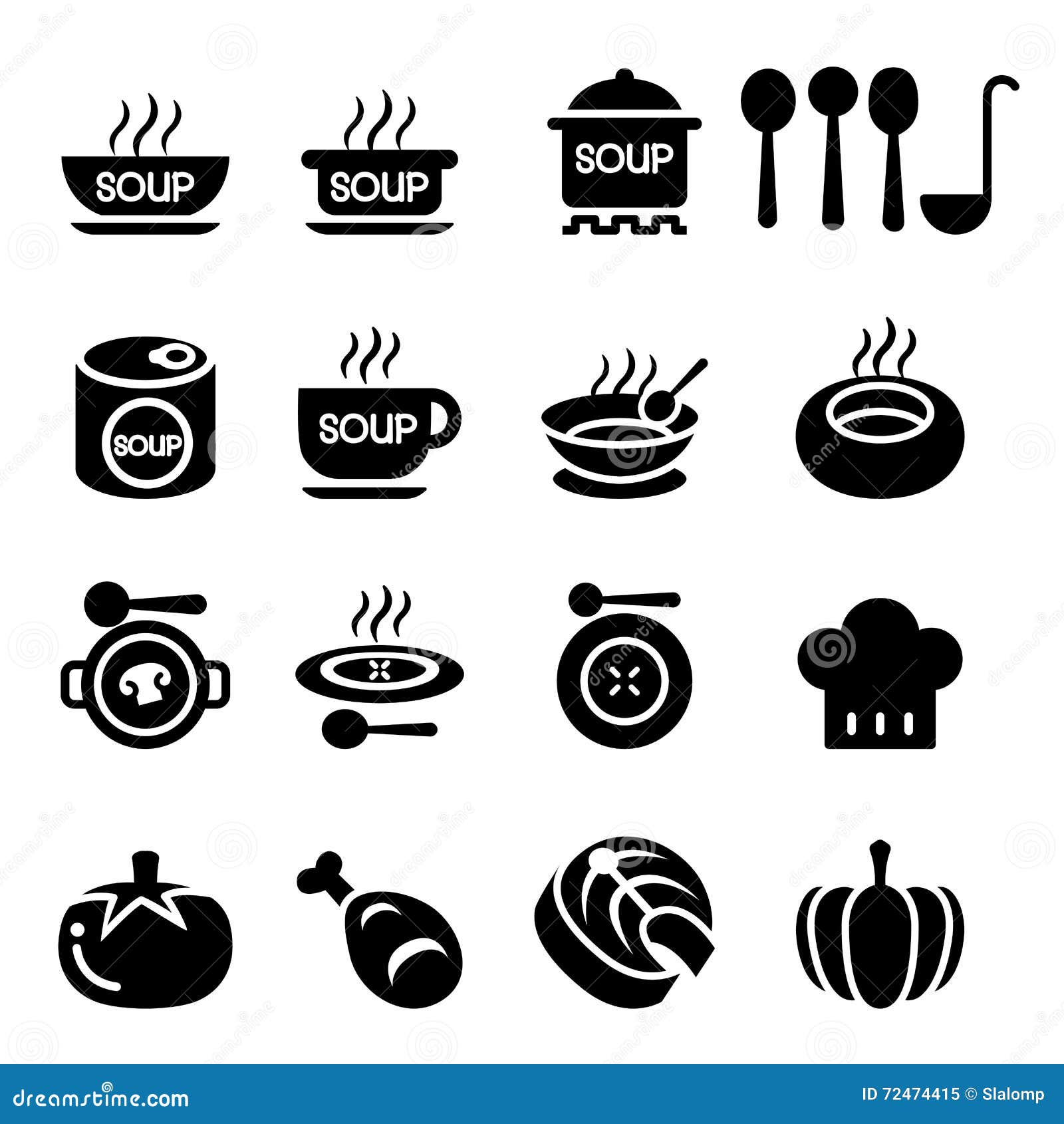 Icono de la sopa stock de ilustración. Ilustración de pescados - 72474415