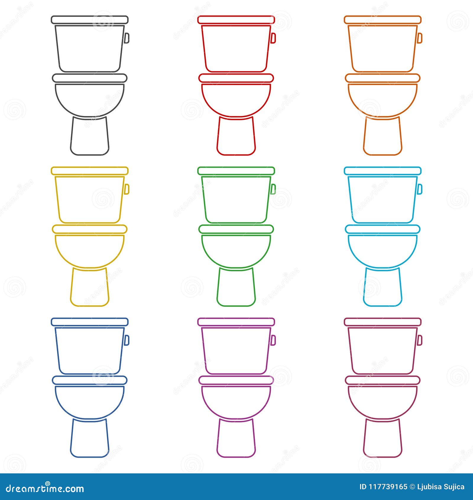Icono De La Taza Del Inodoro, Iconos Del Color Fijados Ilustración del ... Icono De La Taza Del Inodoro, Iconos Del Color Fijados Ilustración del ...