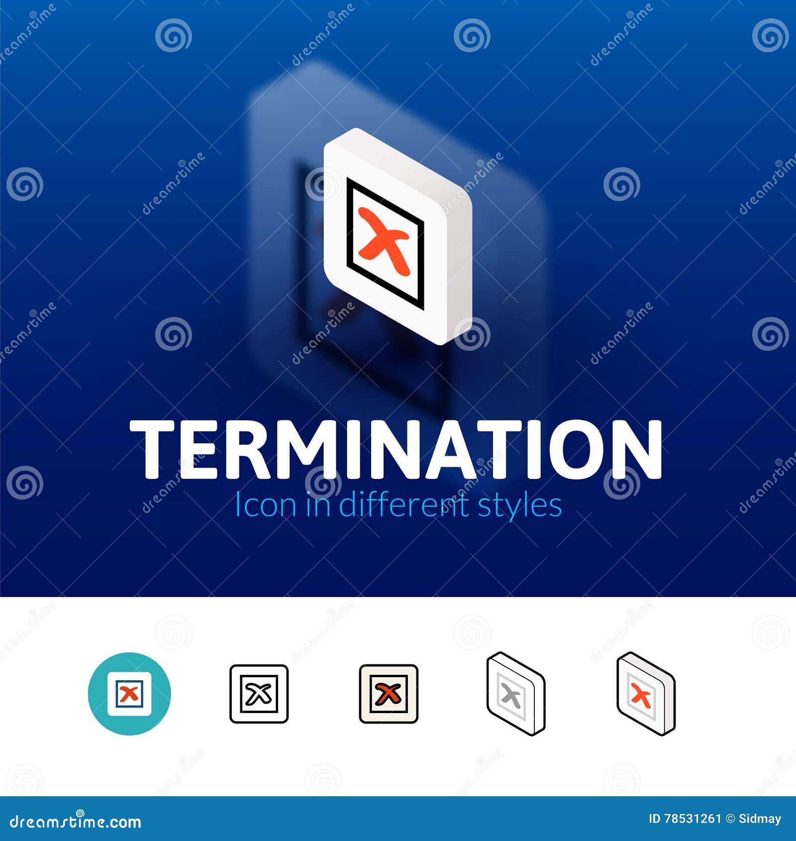 Icono De La Terminación En Diverso Estilo Ilustración del Vector ...