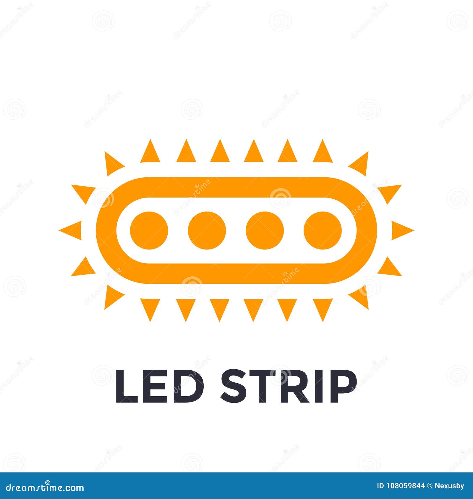 Icono De La Tira Del LED En Blanco Ilustración del Vector - Ilustración ...