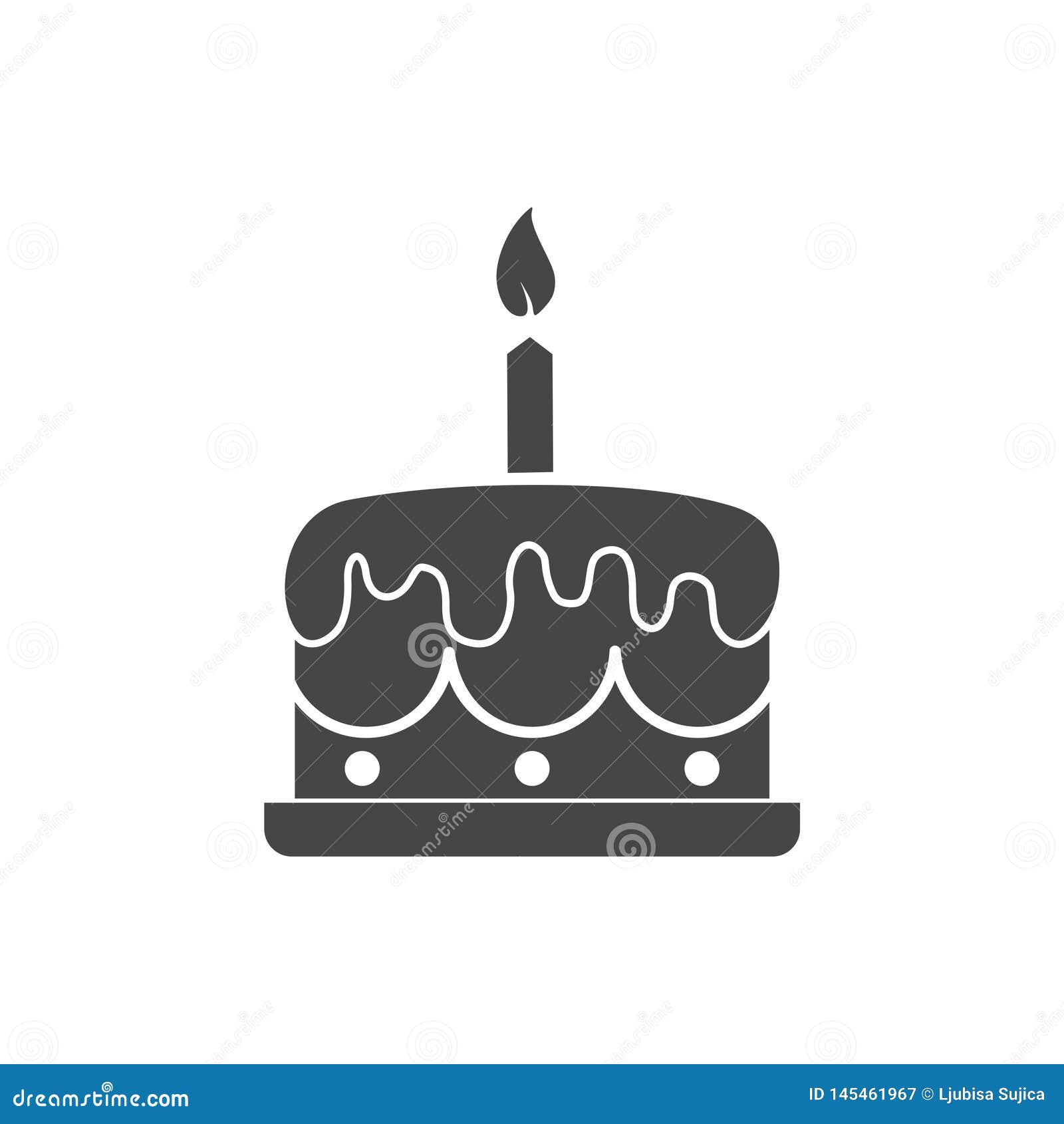 Icono De La Torta De Cumplea?os - Ejemplo Ilustración del Vector ...