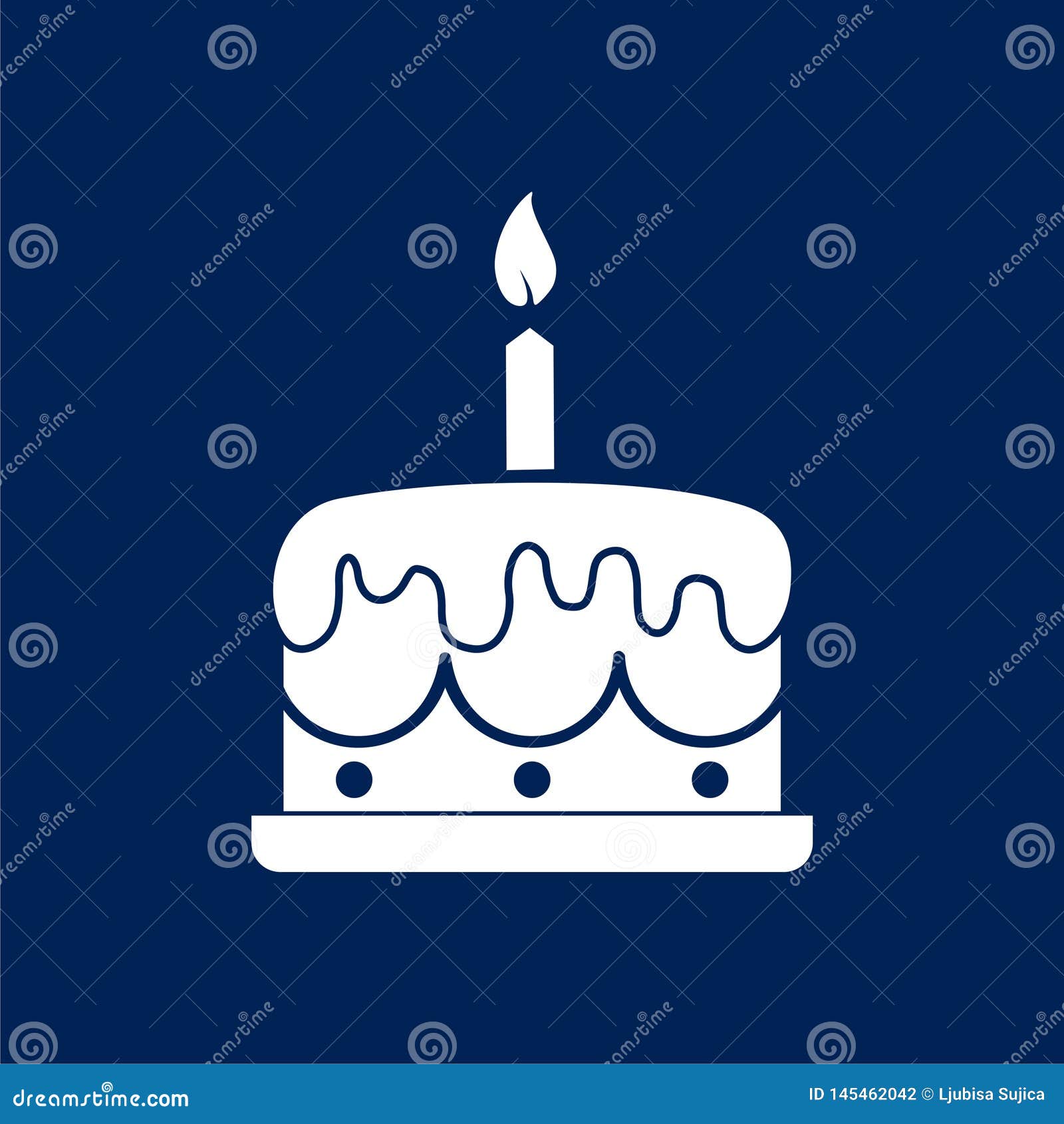 Icono De La Torta De Cumplea?os - Ejemplo Ilustración del Vector ...