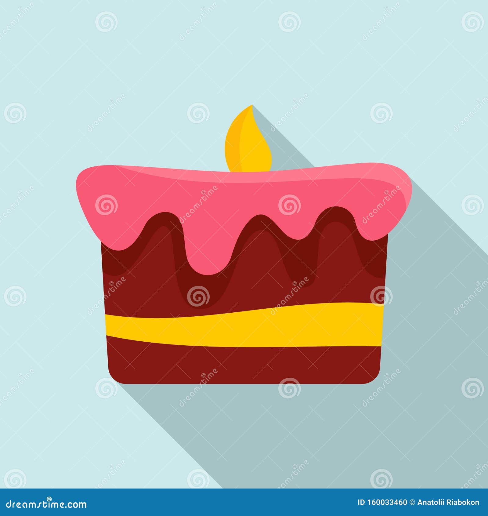 Icono De La Torta De Cumplea?os, Estilo Plano Ilustración del Vector ...